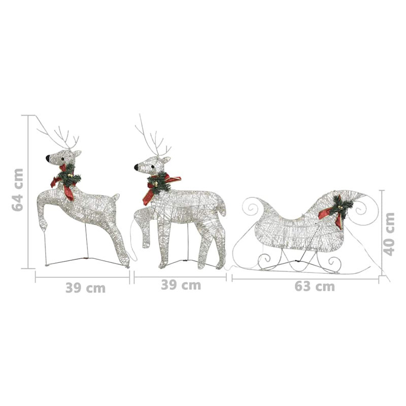 The Holiday Aisle® Reindeer and Sleigh Christmas Decoration with LEDs ...
