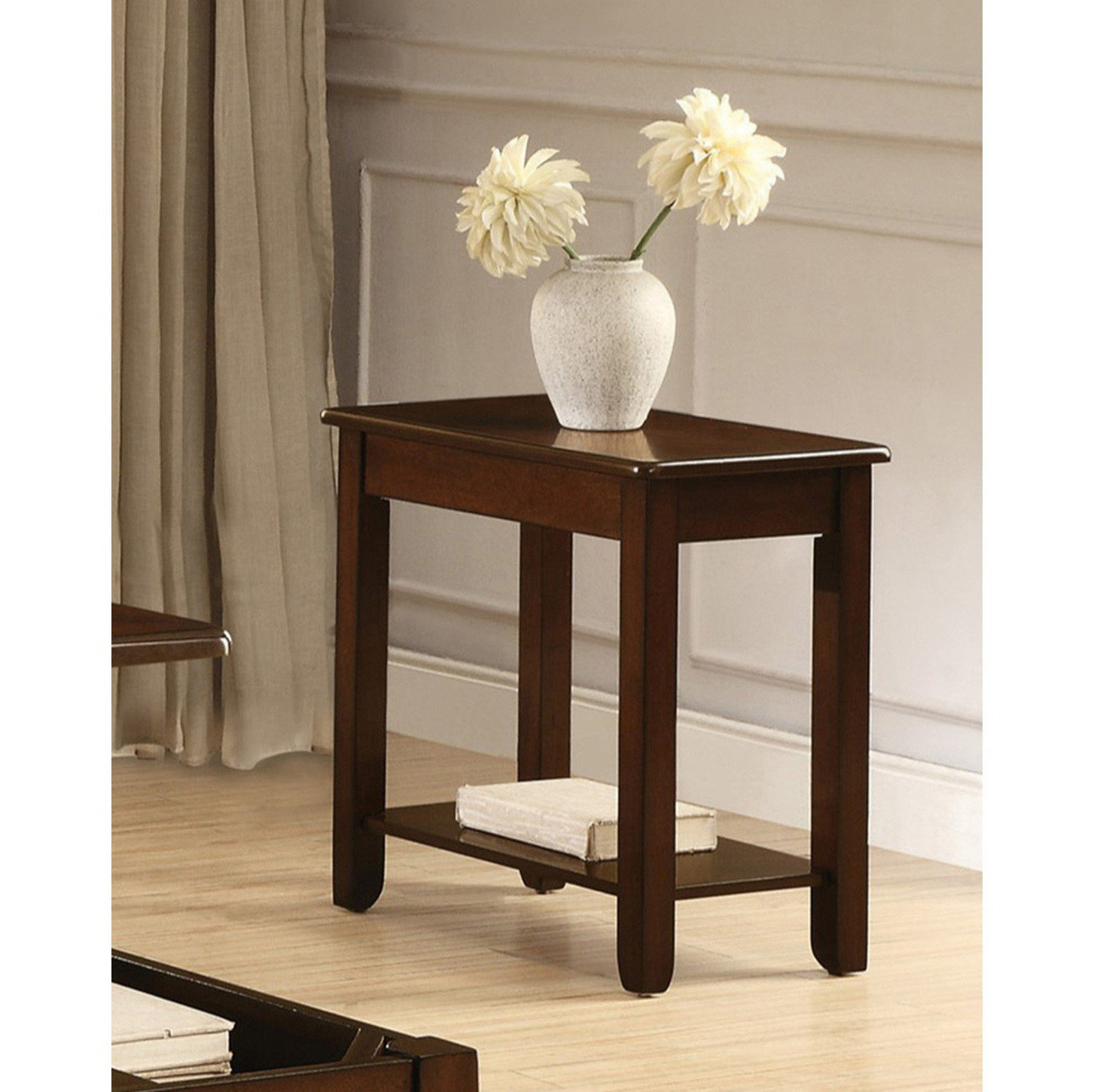 Lark Manor Contemporary Chairside Table With Shelf, Side Table ...