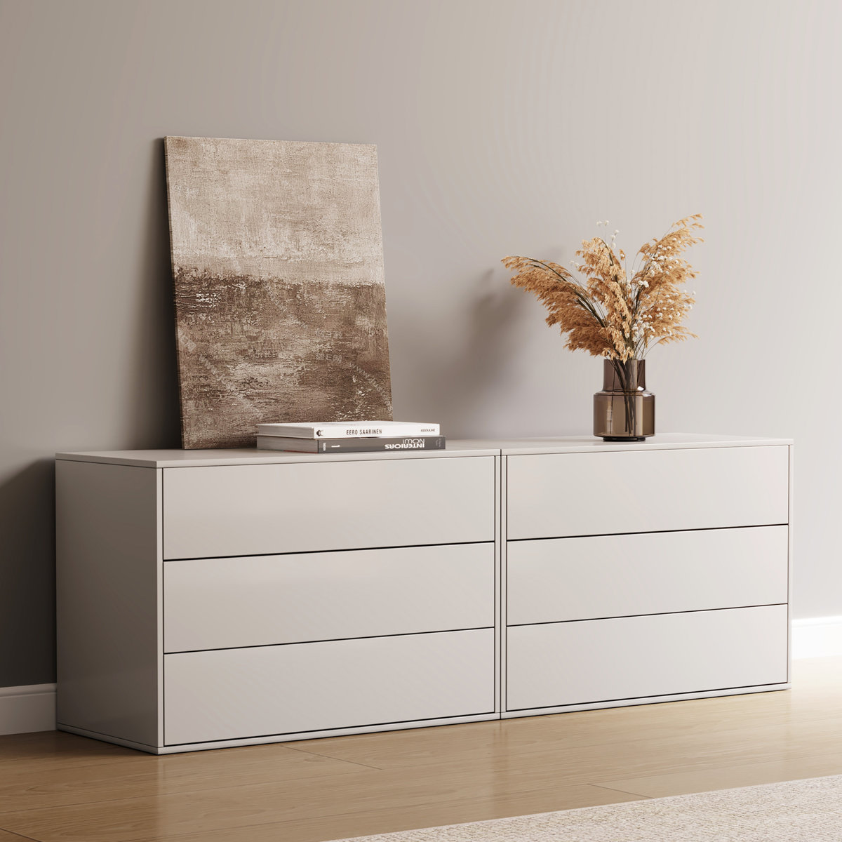 Latitude Run® Monett Ivory White 6-drawer Dressing Table, Living Room ...