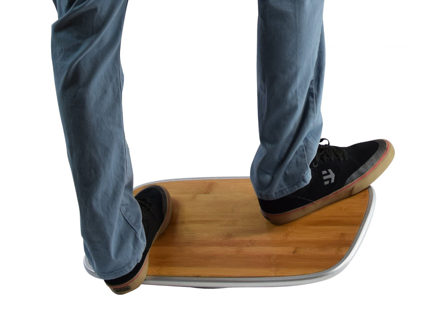 Lux Comfort Bamboo And Silver Active Standing Desk Balance Board ...