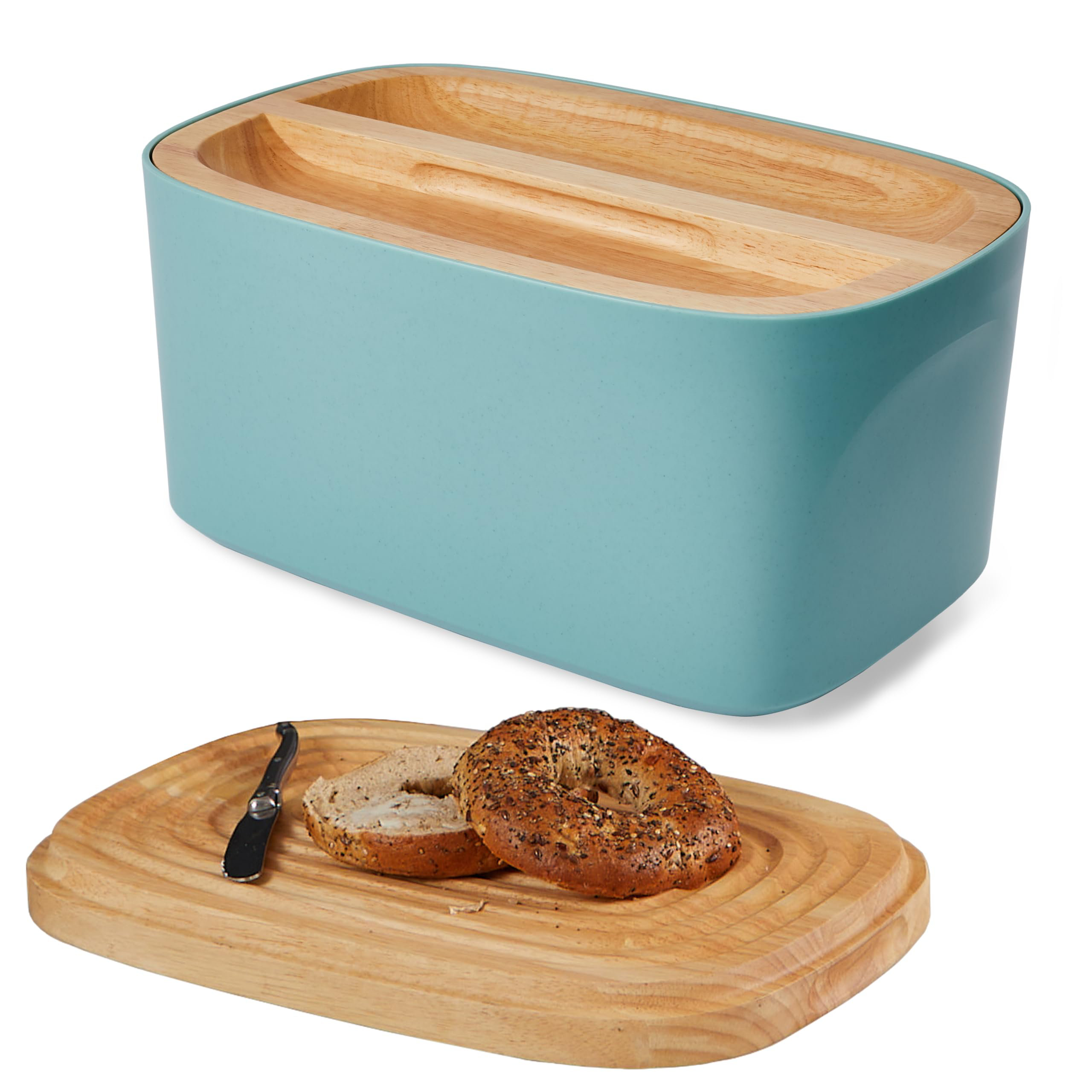 Gracie Oaks Modern Bamboo Fiber Bread Box, Homemade Bread Box Storage ...