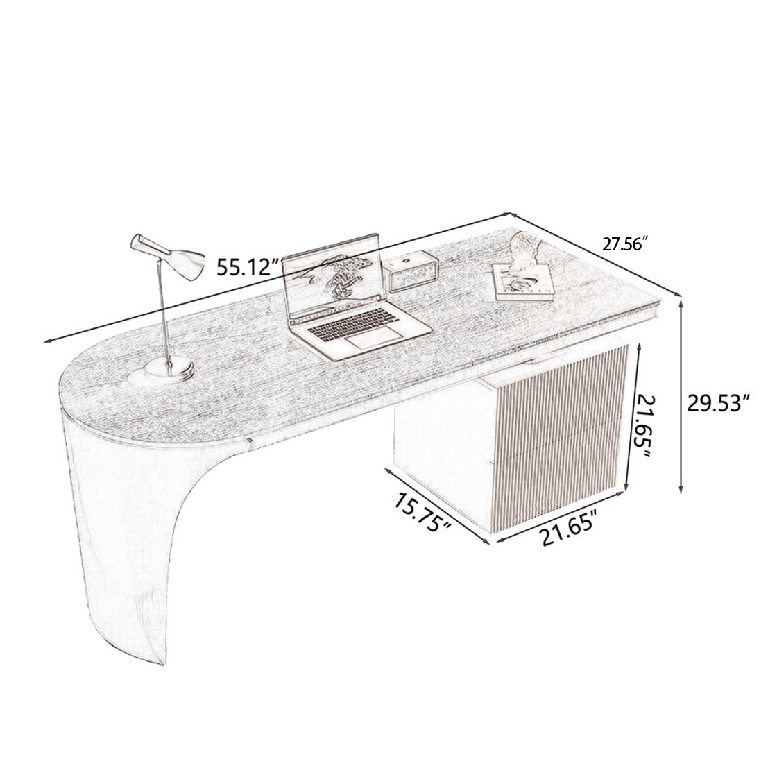 StyleCrafted Furniture Half-circle Manufactured Wood desks | Wayfair