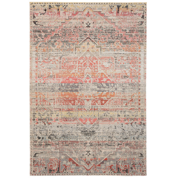 BohoLiving Hemphill Rot / Grau / Creme Teppich | Wayfair.de