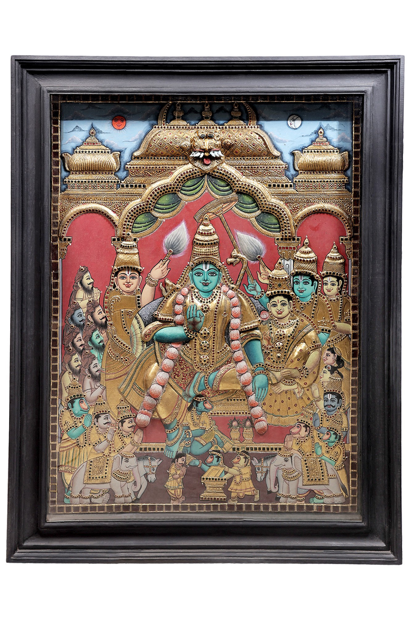 Exotic India Rama Darbar Tanjore Painting | Traditional Colors With 24K ...