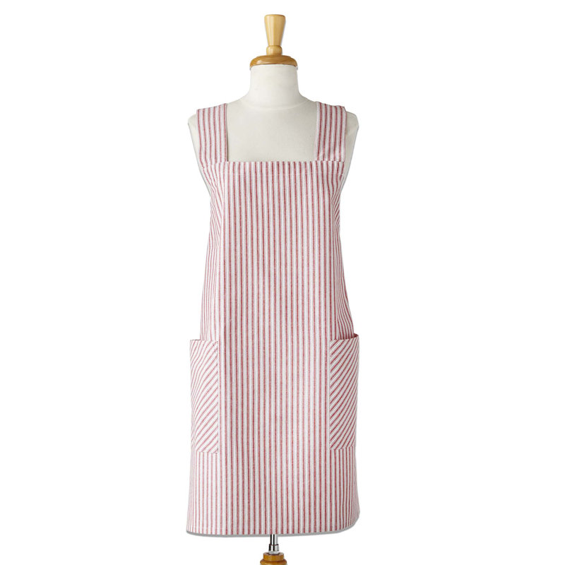 The Holiday Aisle® Ticking Stripe Pinafore Apron | Wayfair