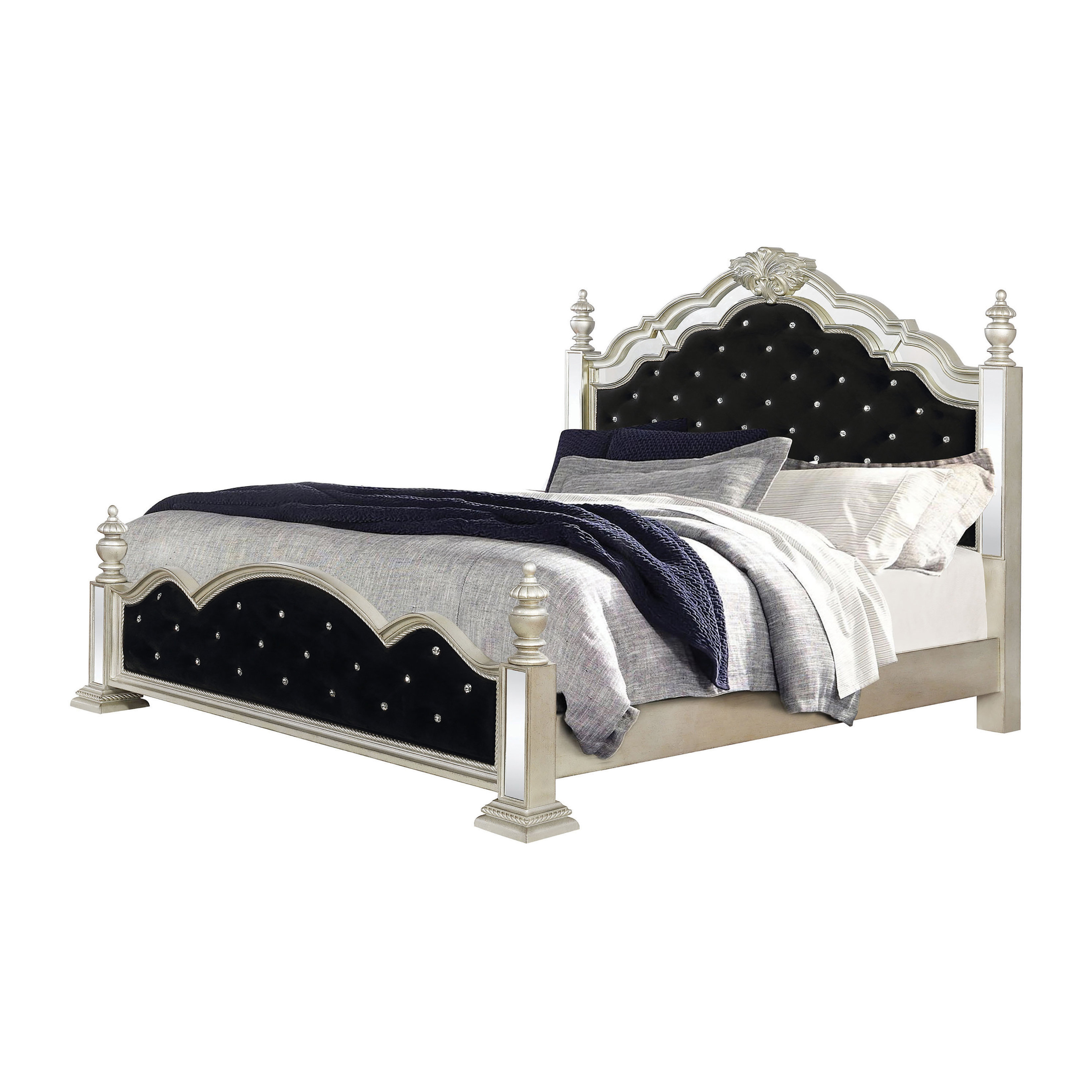 House of Hampton® Gonny King Tufted Low Profile Panel Bed | Wayfair