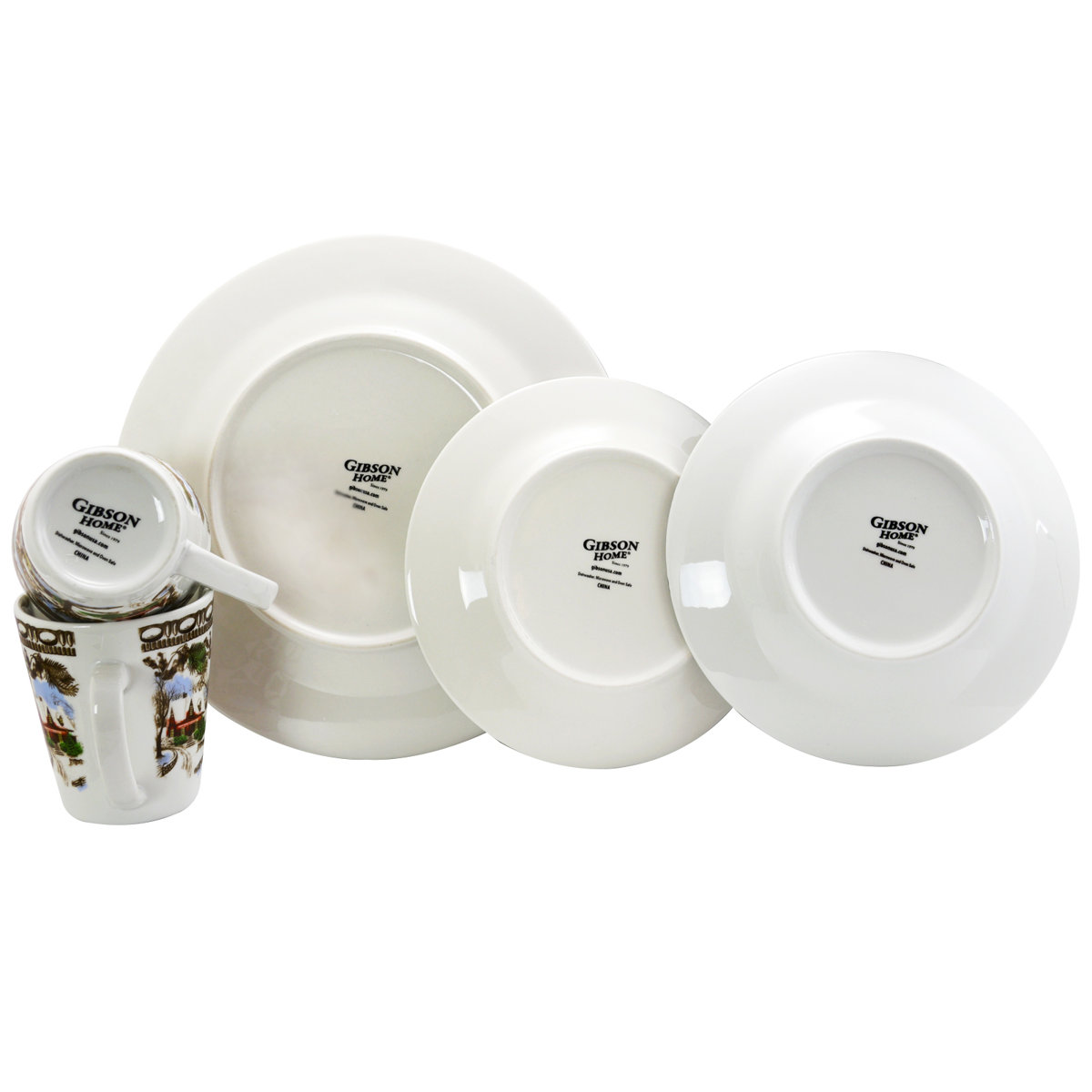 The Holiday Aisle® Ruthton Christmas Toile 16 Piece Dinnerware Set ...