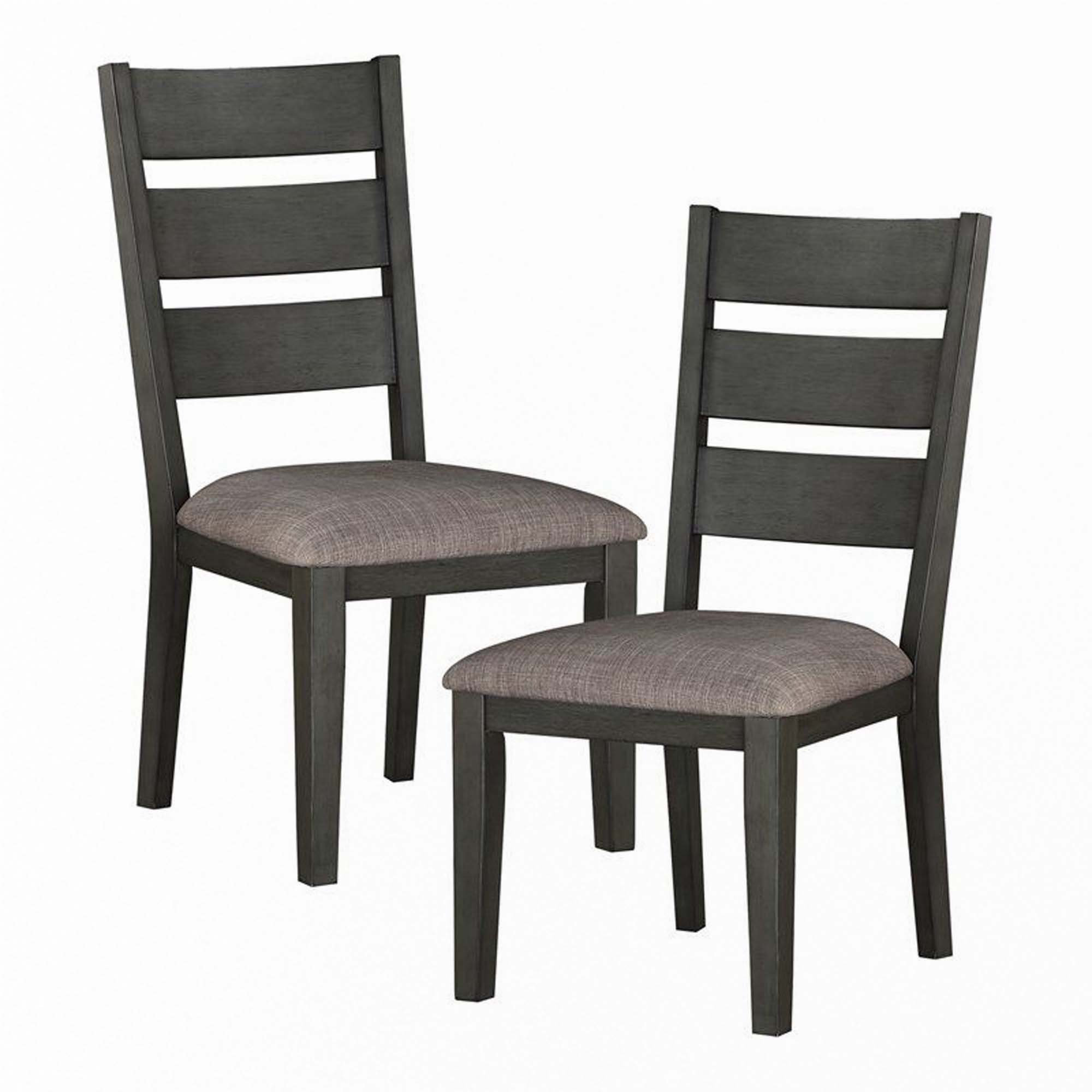GRILLO HOME Transitional Side Chairs 2Pc Set Wood Frame Padded Seat ...