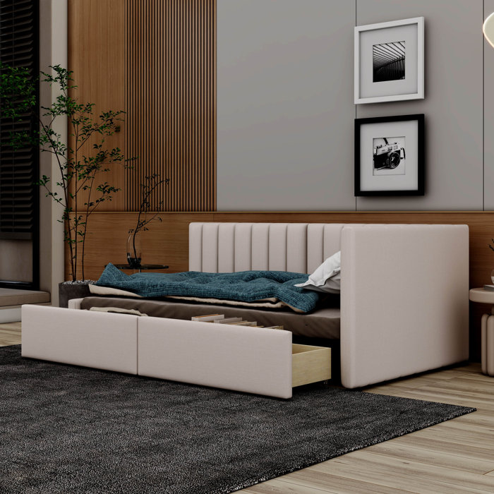 Ebern Designs Levorne Upholstered Platform Storage Bed | Wayfair