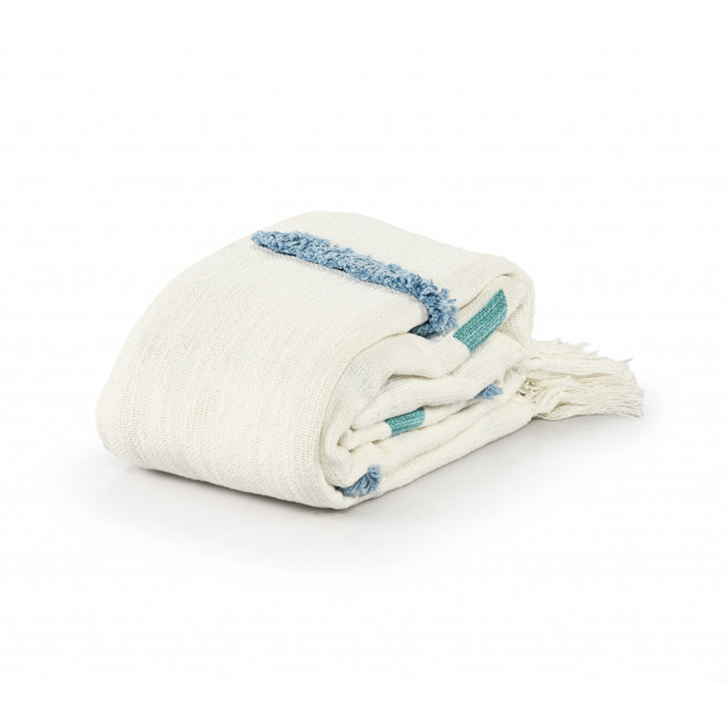 HomeRoots Woven Cotton Geometric Throw | Wayfair