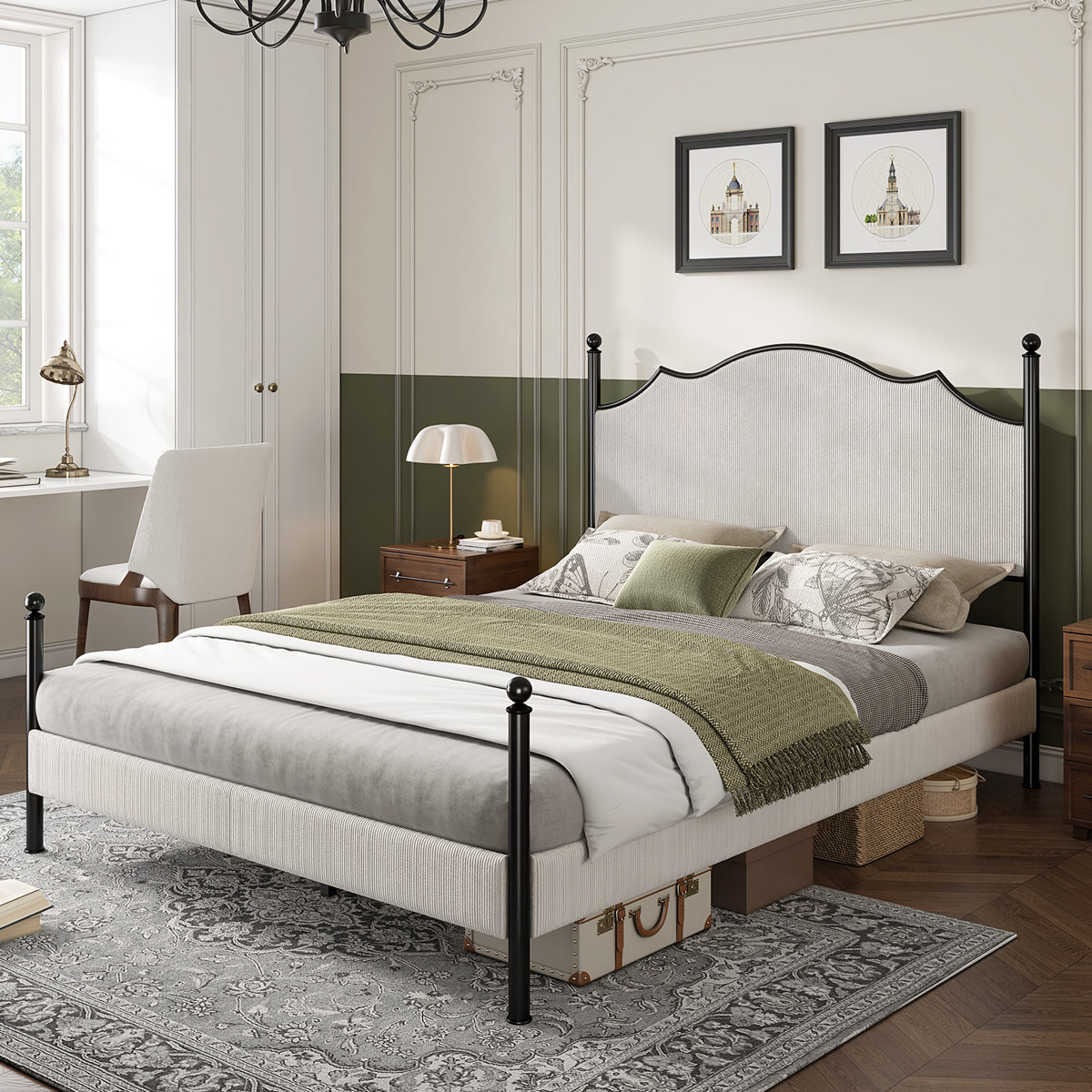 Lark Manor™ Lark Manor Upholstered Bed Frame With 51.2" Tall Headboard ...