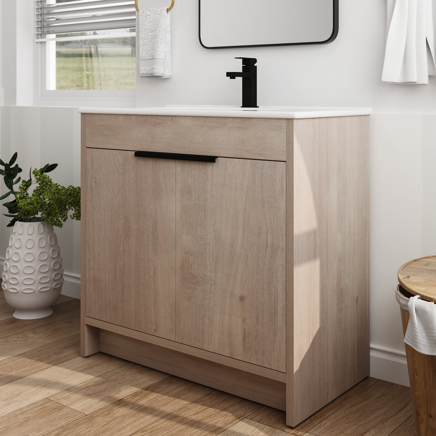 Latitude Run® Alkes 35.86'' Free Standing Single Bathroom Vanity with ...
