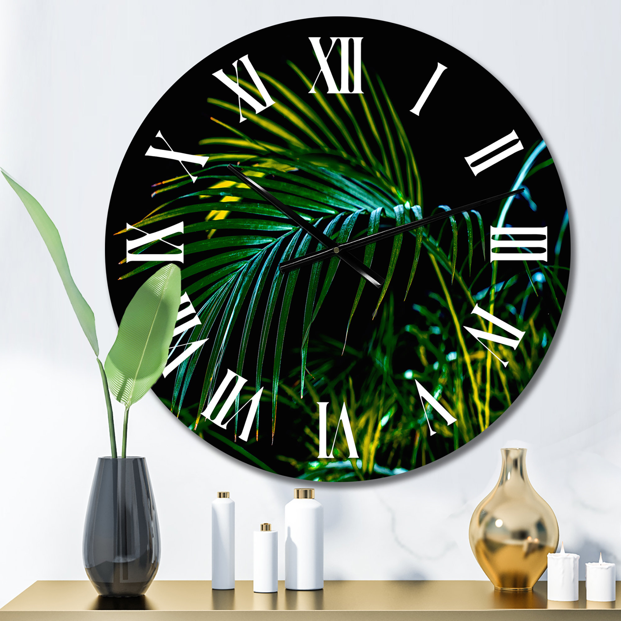 East Urban Home Abstract Tropical Green Palm Leaves - Tropical Wall ...