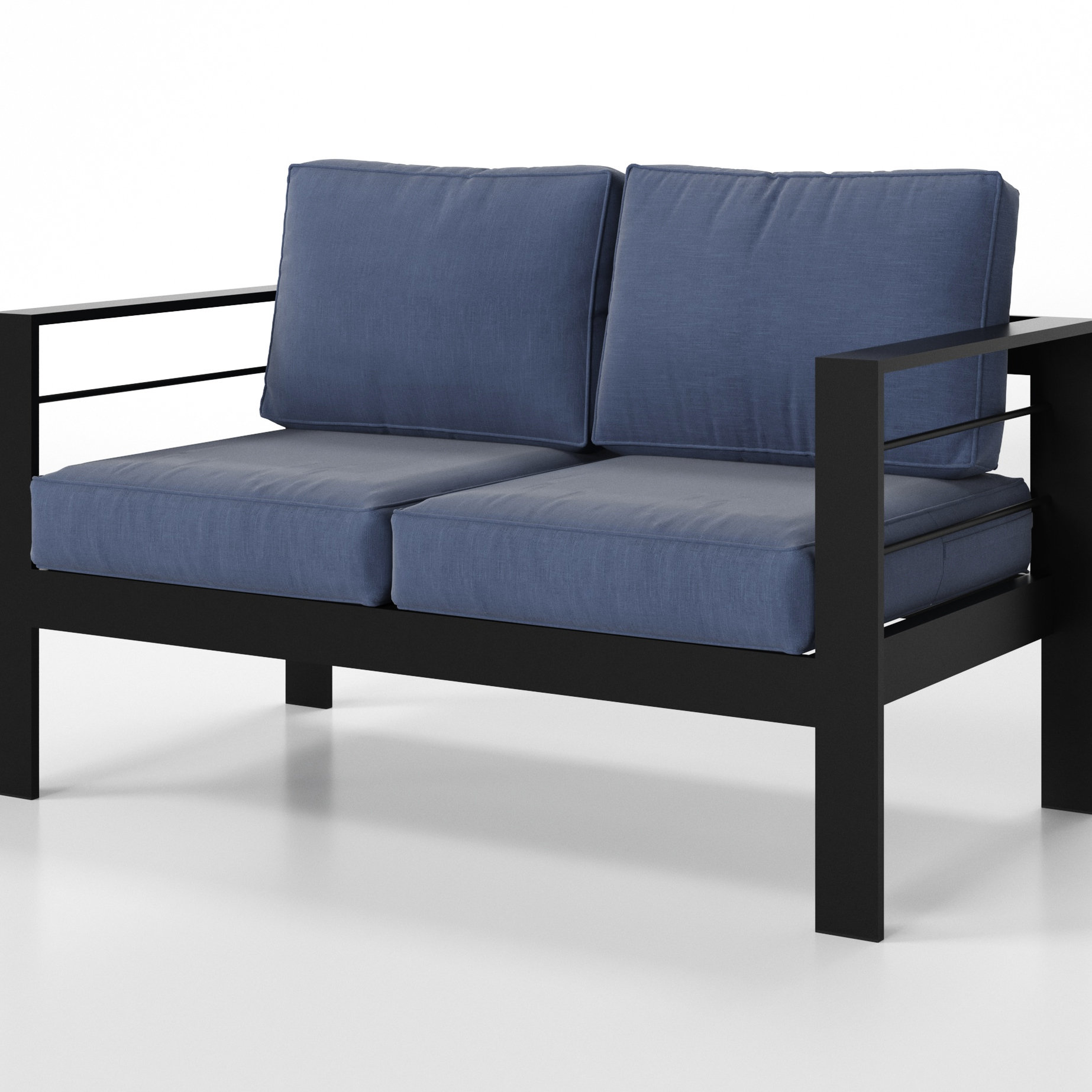 Latitude Run® Blue Patio With 5" Thick Cushion & Robust Aluminum ...