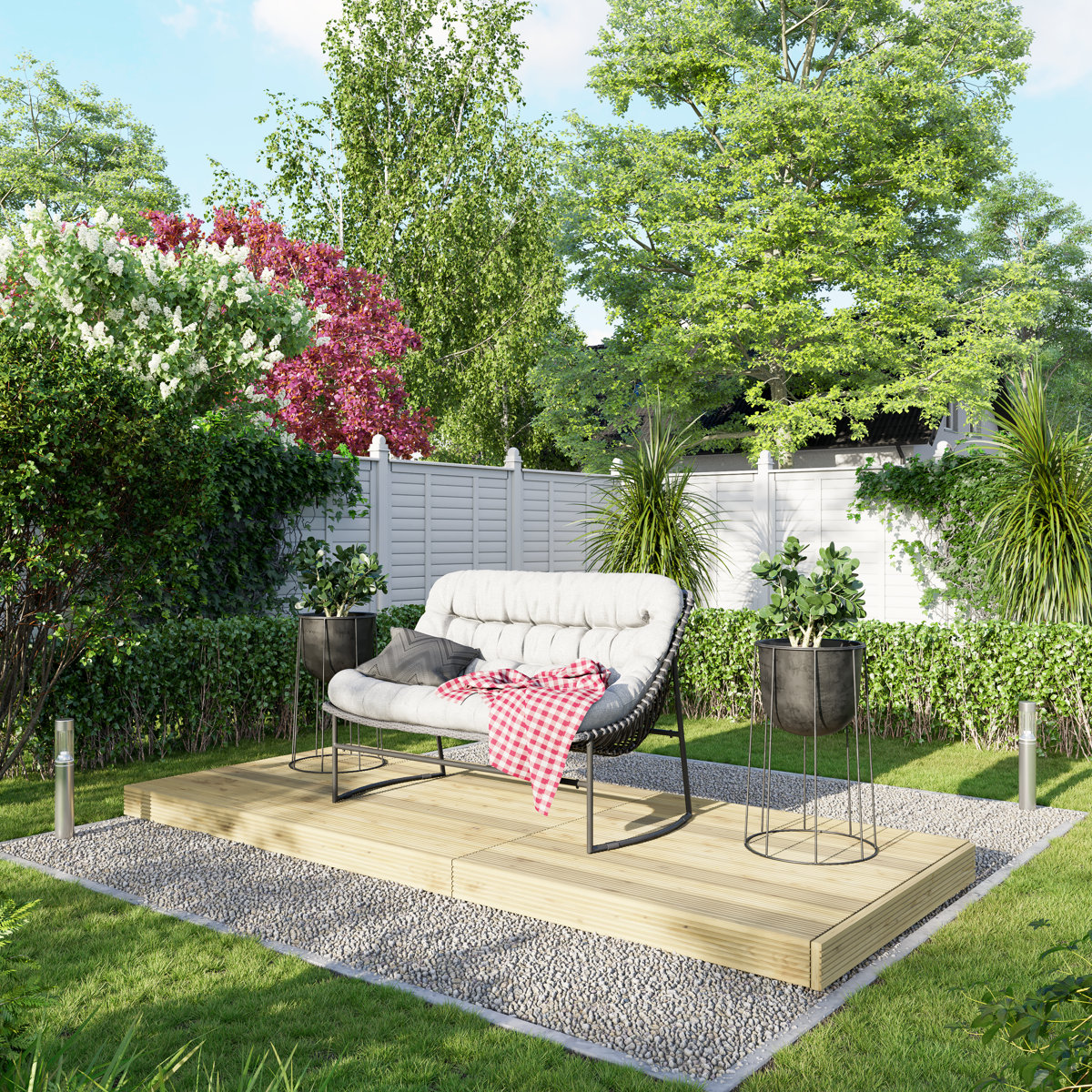 Powersheds 4 x 10ft Timber Pressure Treated Decking Kit - No Handrails ...