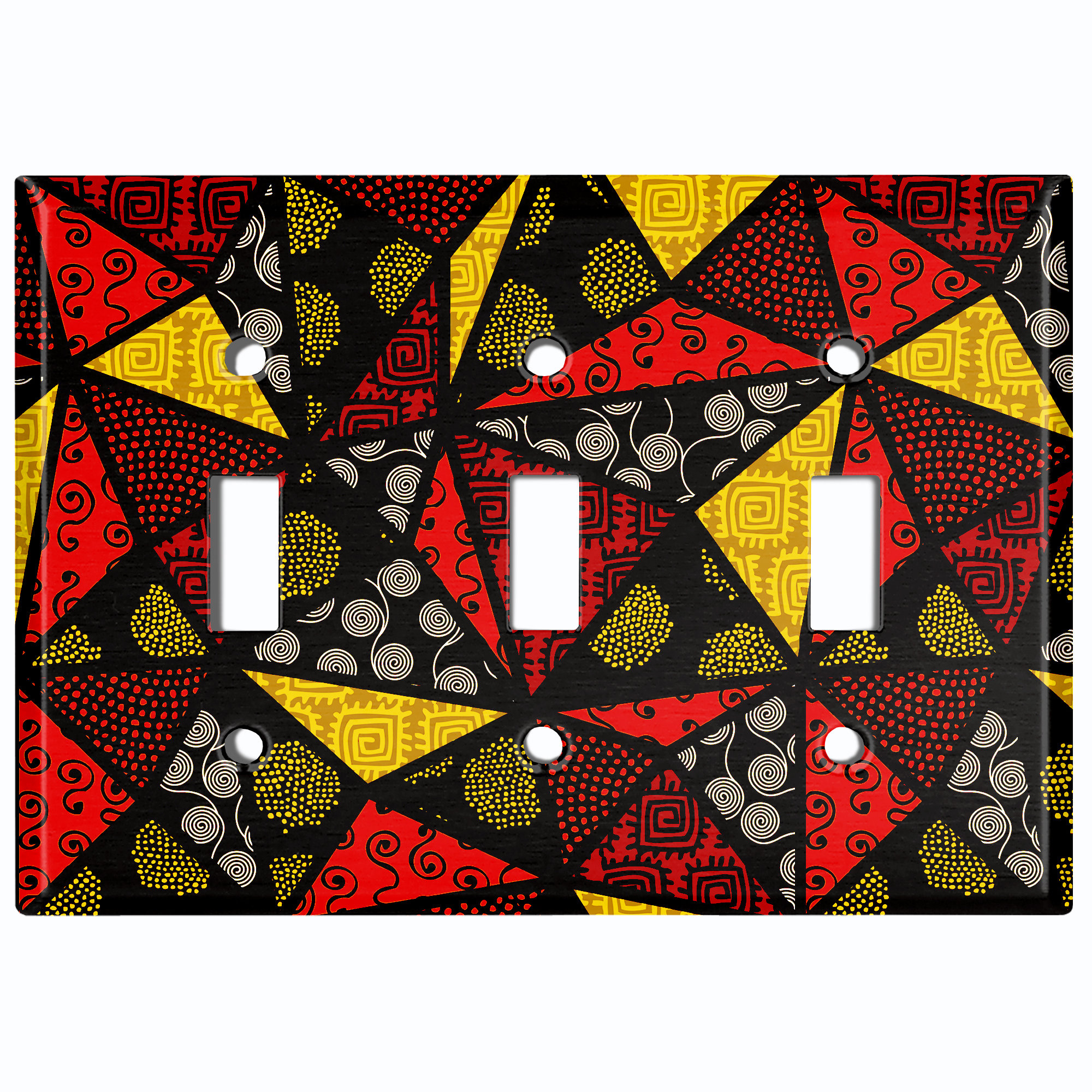 WorldAcc Safari Pattern African Tribal Stained Glass Triangular 3-Gang ...