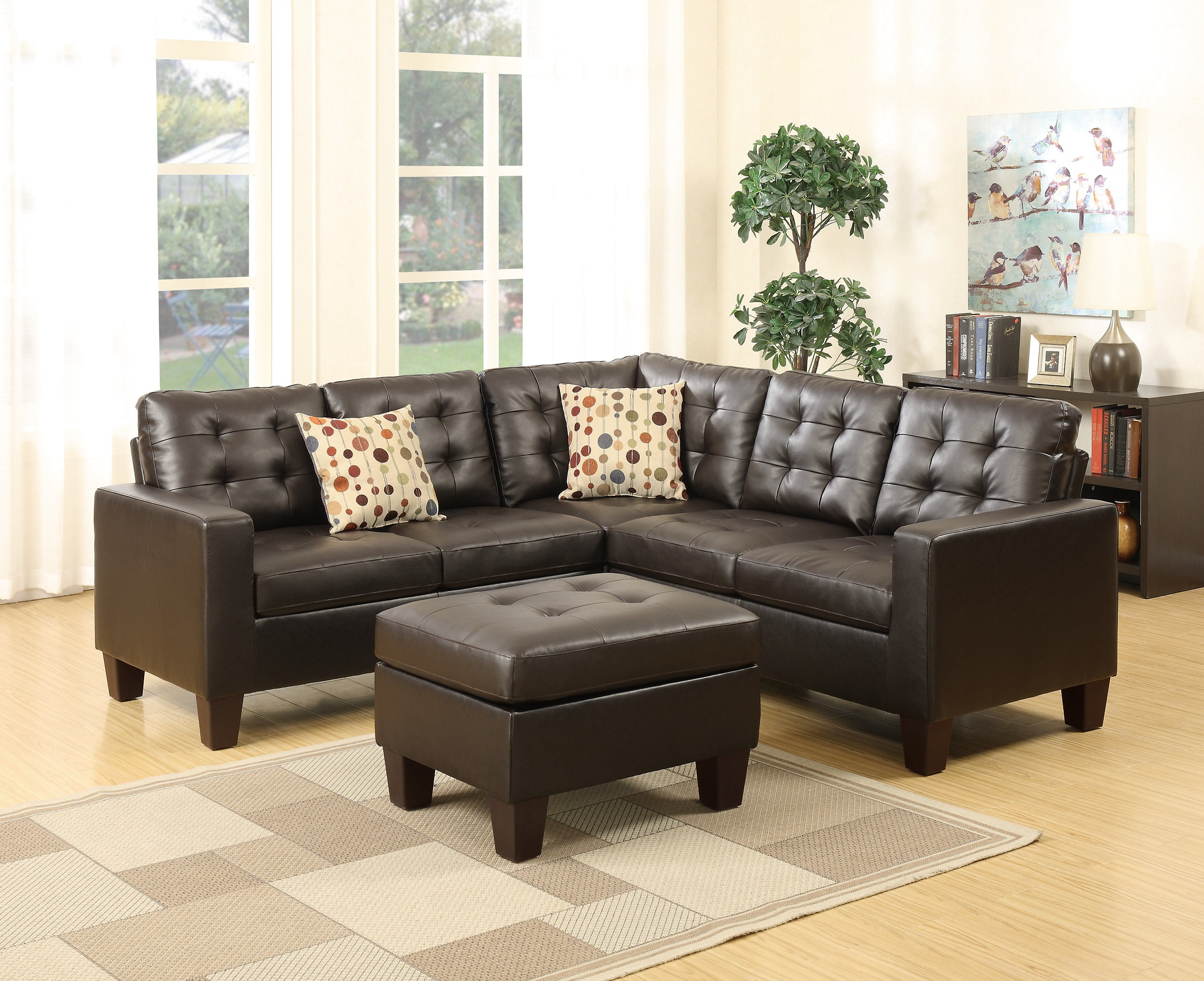 Lark Manor™ Soli Modular Faux Leather Sectional Sofa with Tufted ...