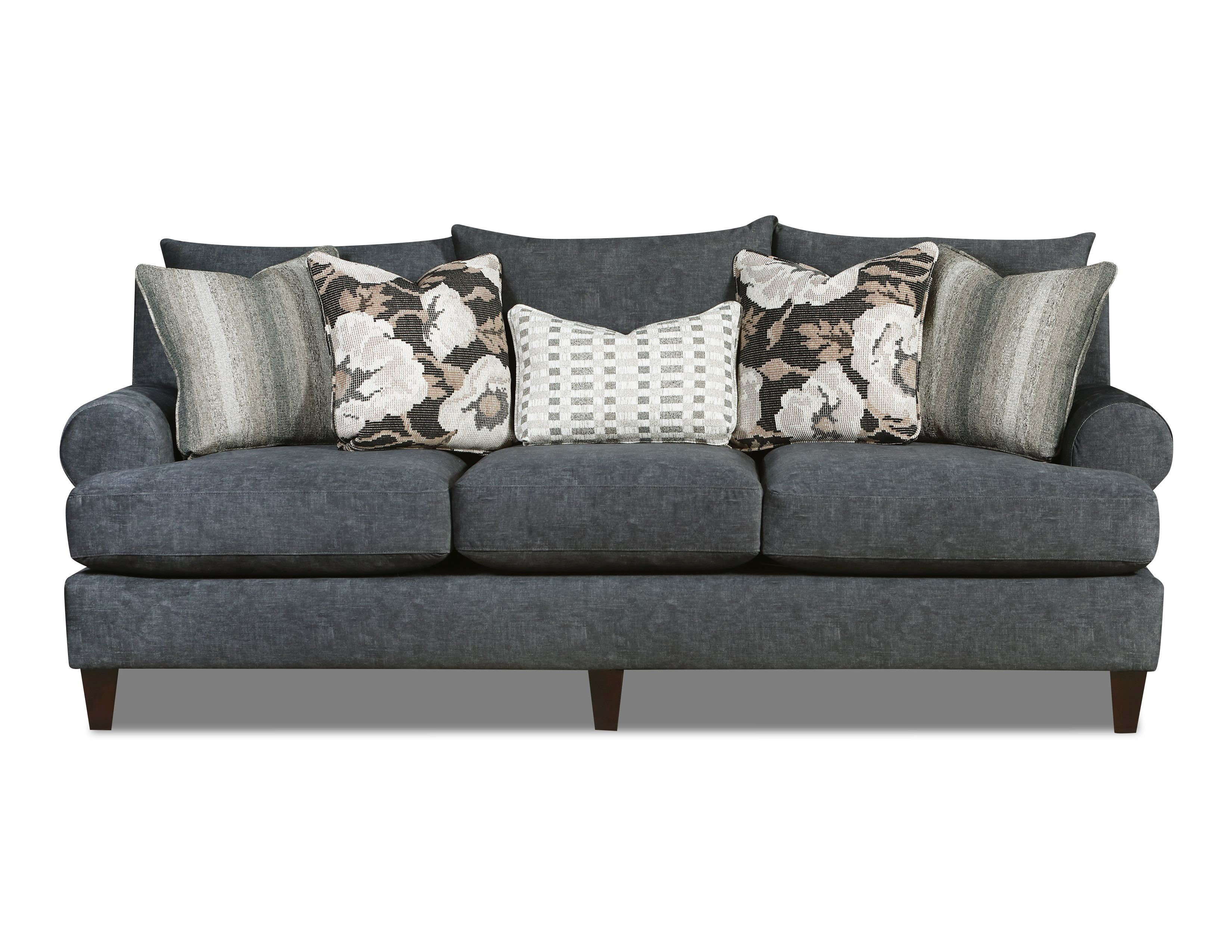 Southern Home Furnishings 98" Round Arm Sofa with Reversible Cushions ...