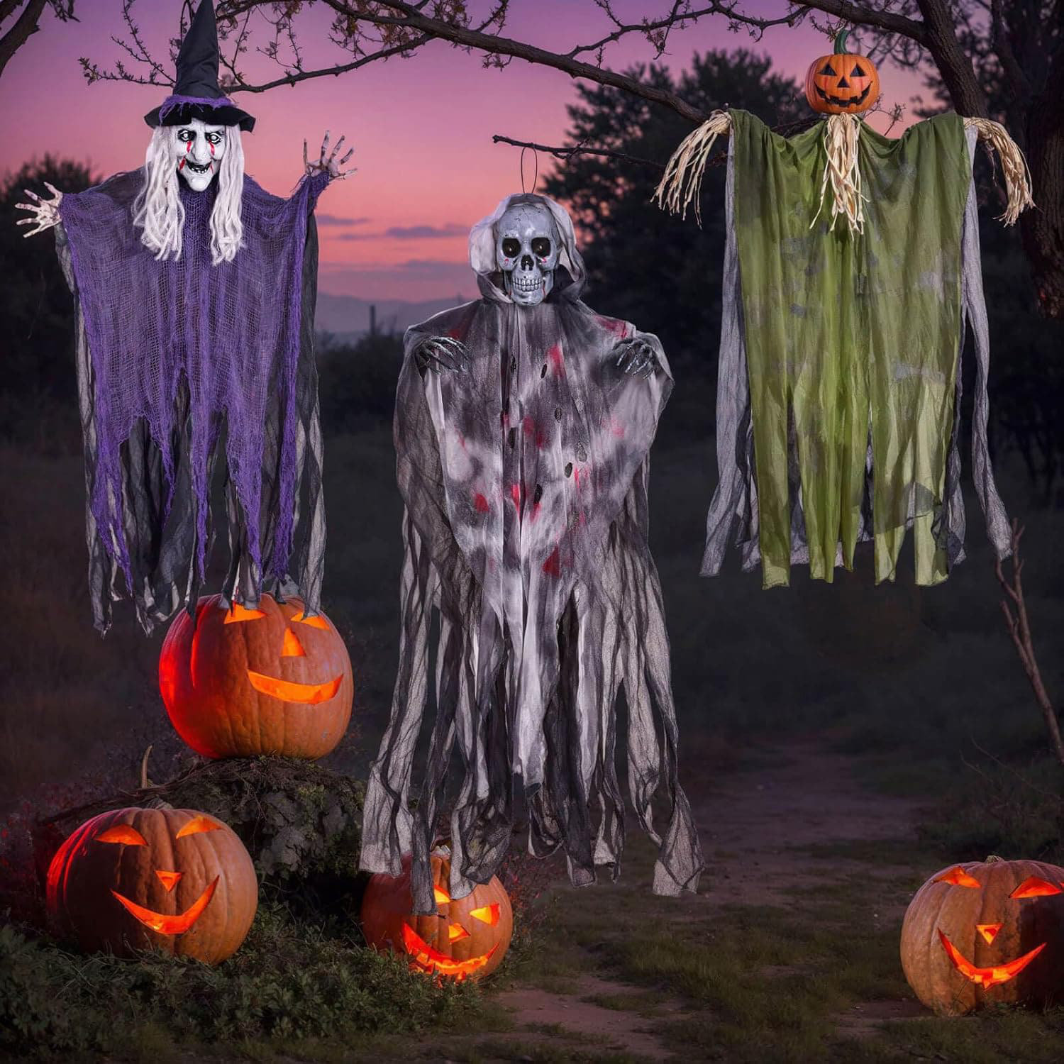 Ophelia & Co. 3Pack Halloween Outdoor Hanging Decorations | Wayfair