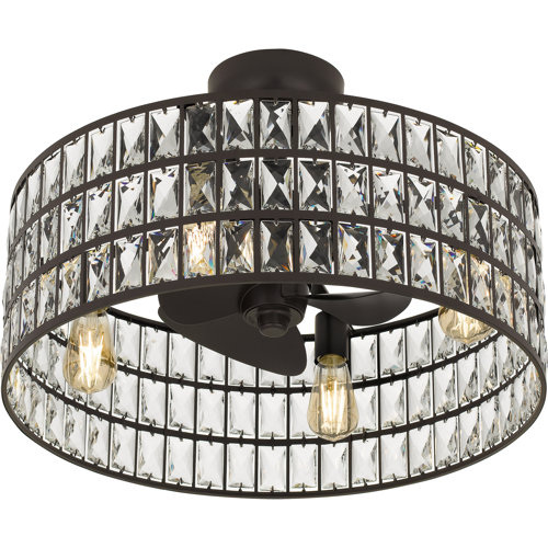 Everly Quinn 12'' Ceiling Fan with Light Kit | Wayfair