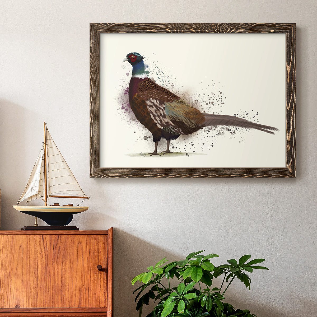 Wexford Home Pheasant Splash 1 - Single Picture Frame Print on Canvas ...