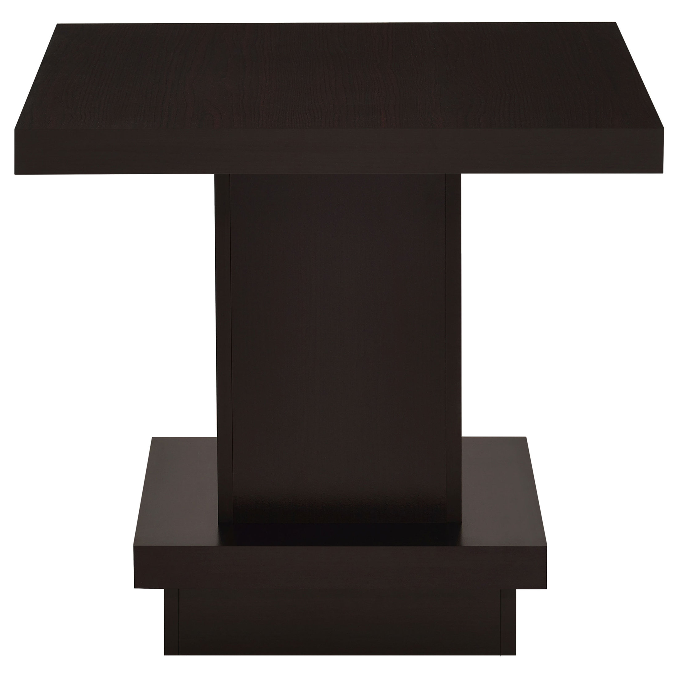 Ebern Designs Mbala Cappuccino Square Pedestal End Table | Wayfair
