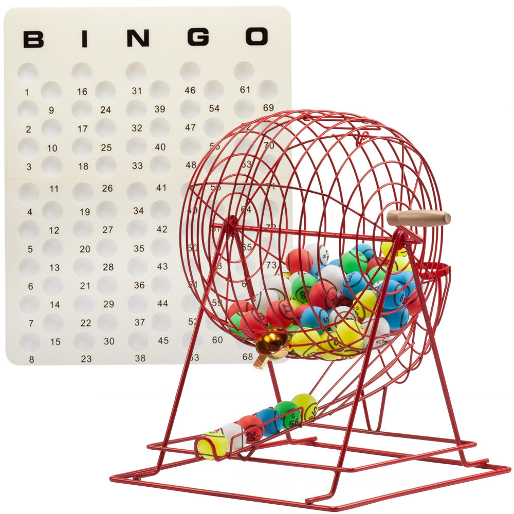 GSE Games & Sports Expert Jumbo Bingo Game Set with Bingo Cage, 1.5 ...
