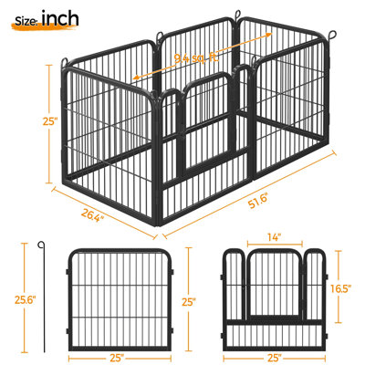 Yaheetech 6 Panel Metal Exercise Pen With Pet Door & Reviews | Wayfair