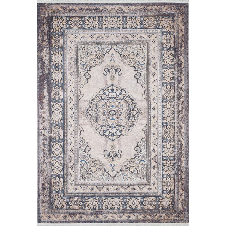 Hargun Runner Usso Medallion Machine Woven Cream Area Rug | Wayfair.co.uk