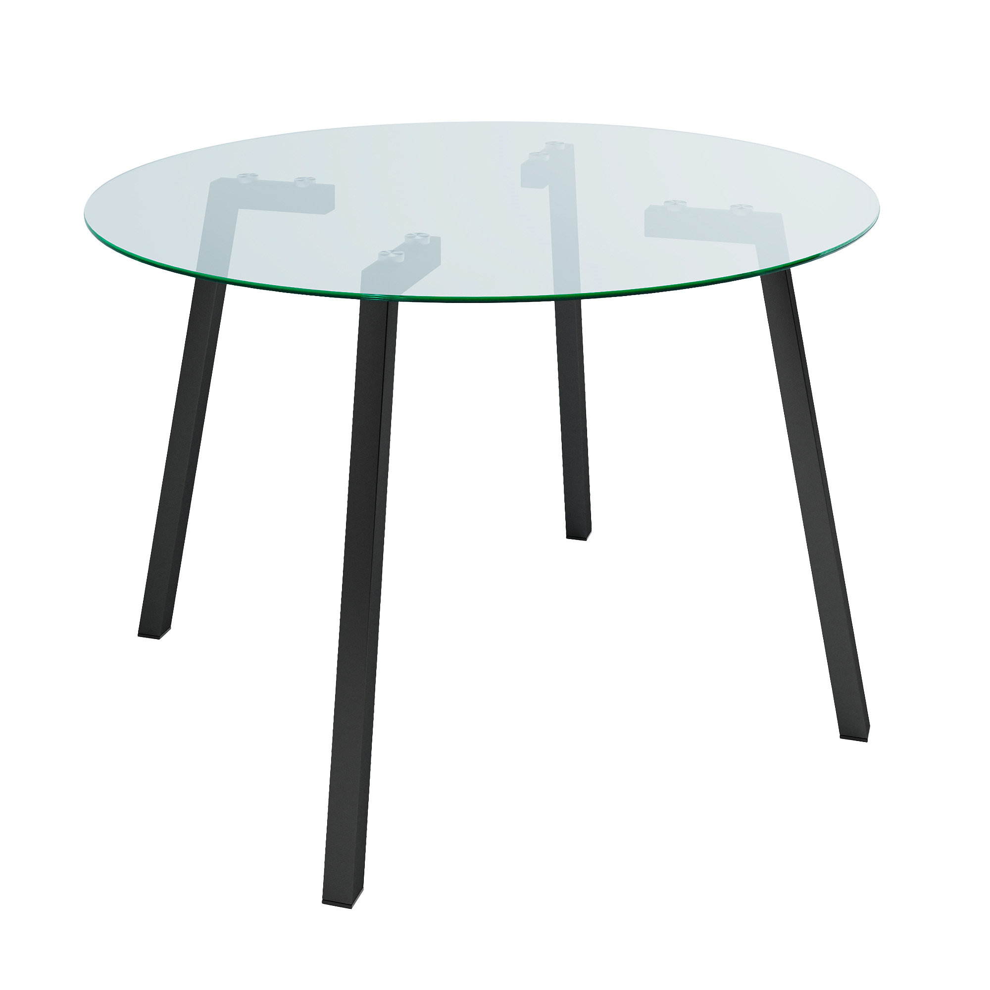 Wrought Studio™ Modern Minimalist 47.2-Inch Round Glass Dining Table ...