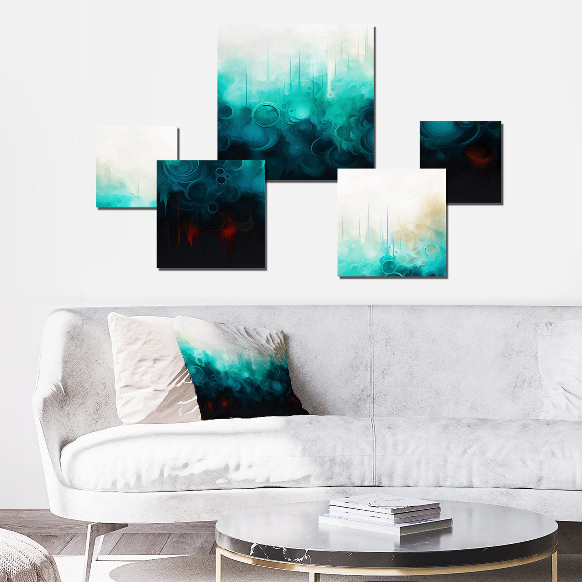 Ivy Bronx Blue And Black Ripple Abstract Medley IV - Abstract Square ...