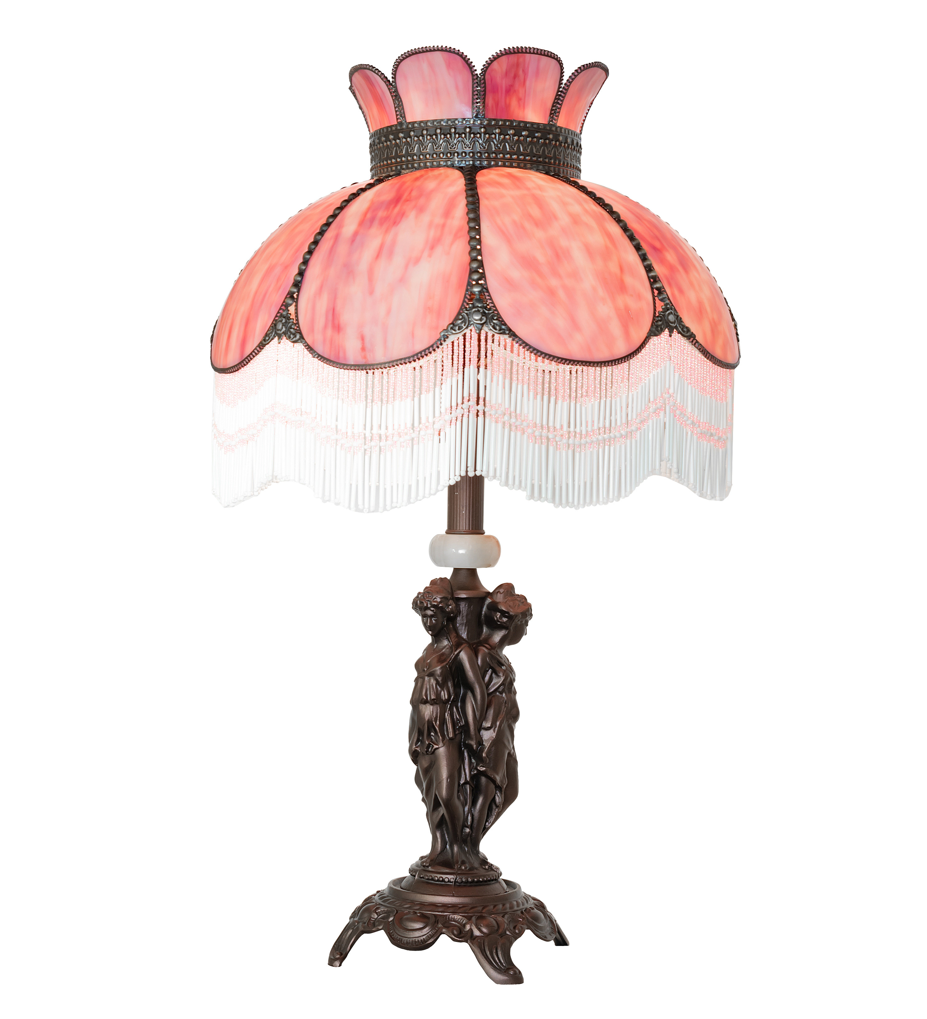 Meyda Lighting 30" High Anabelle Three Graces Fringed Table Lamp | Perigold