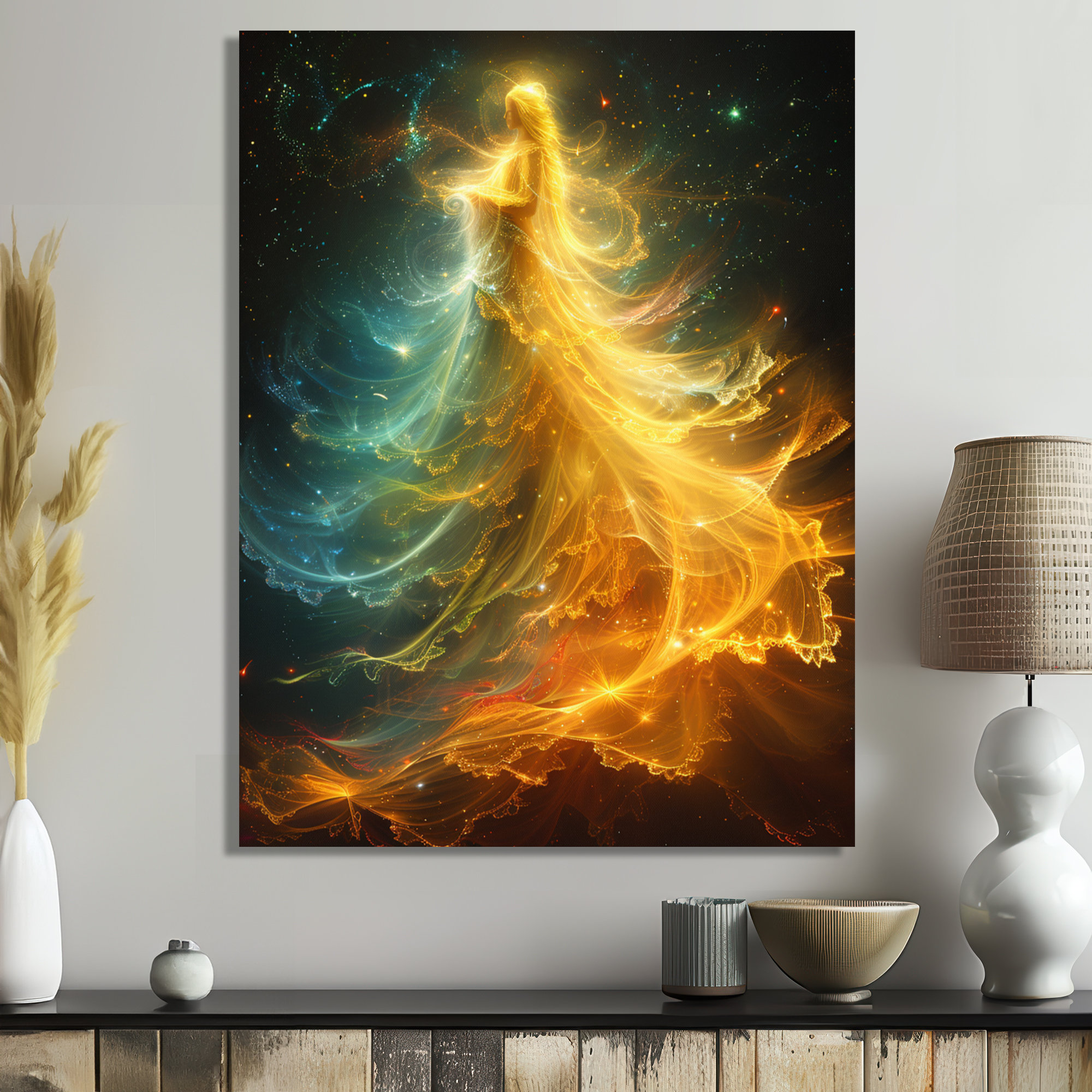 Lark Manor™ Ethereal Angel Ascending - Wings Angel Wall Art Decor | Wayfair