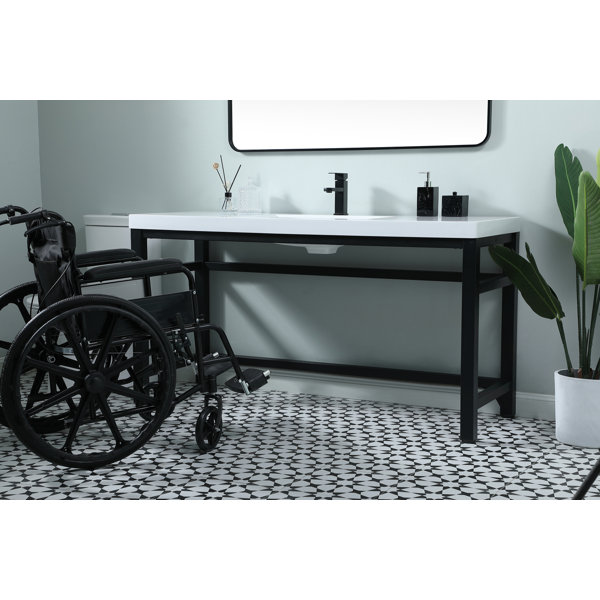 Elegant Kitchen and Bath ADA Compliant Single Bathroom Metal Vanity in ...