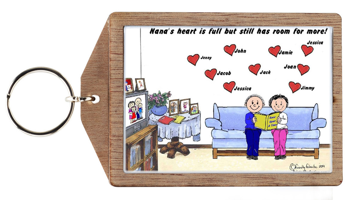 Printed Perfection Personalized Grandma & Grandpa, 9 Hearts Wooden Key ...