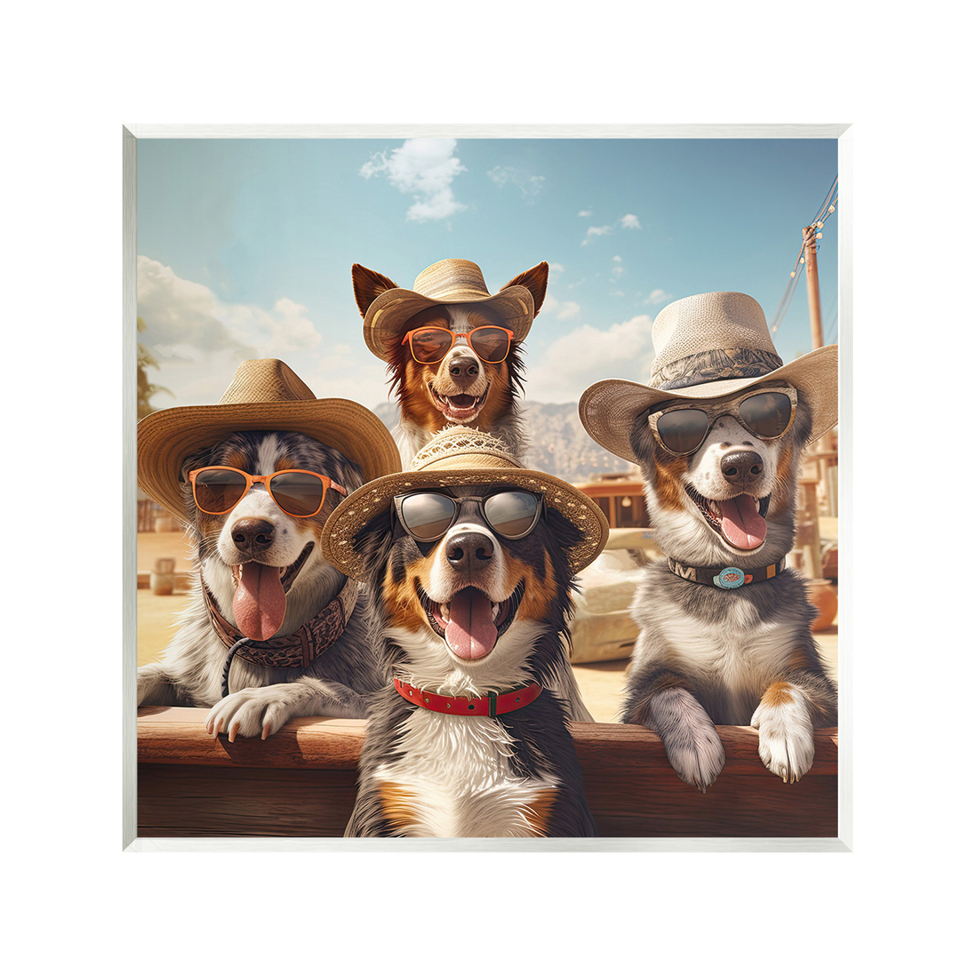 Winston Porter Southwestern Cowboy Dogs Wall Plaque Art by Jim Baldwin ...