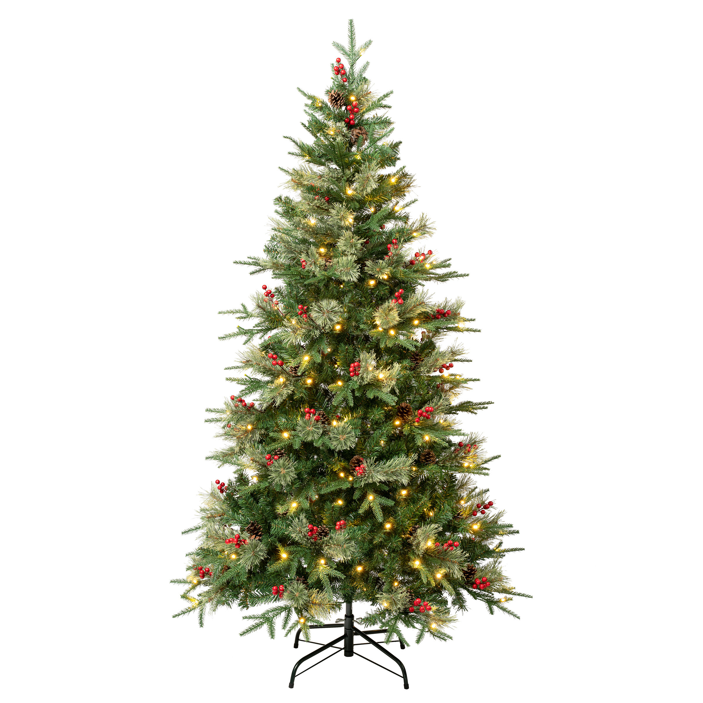 National Tree Company 6 ft. Virginia Pine Tree with LED Lights | Wayfair