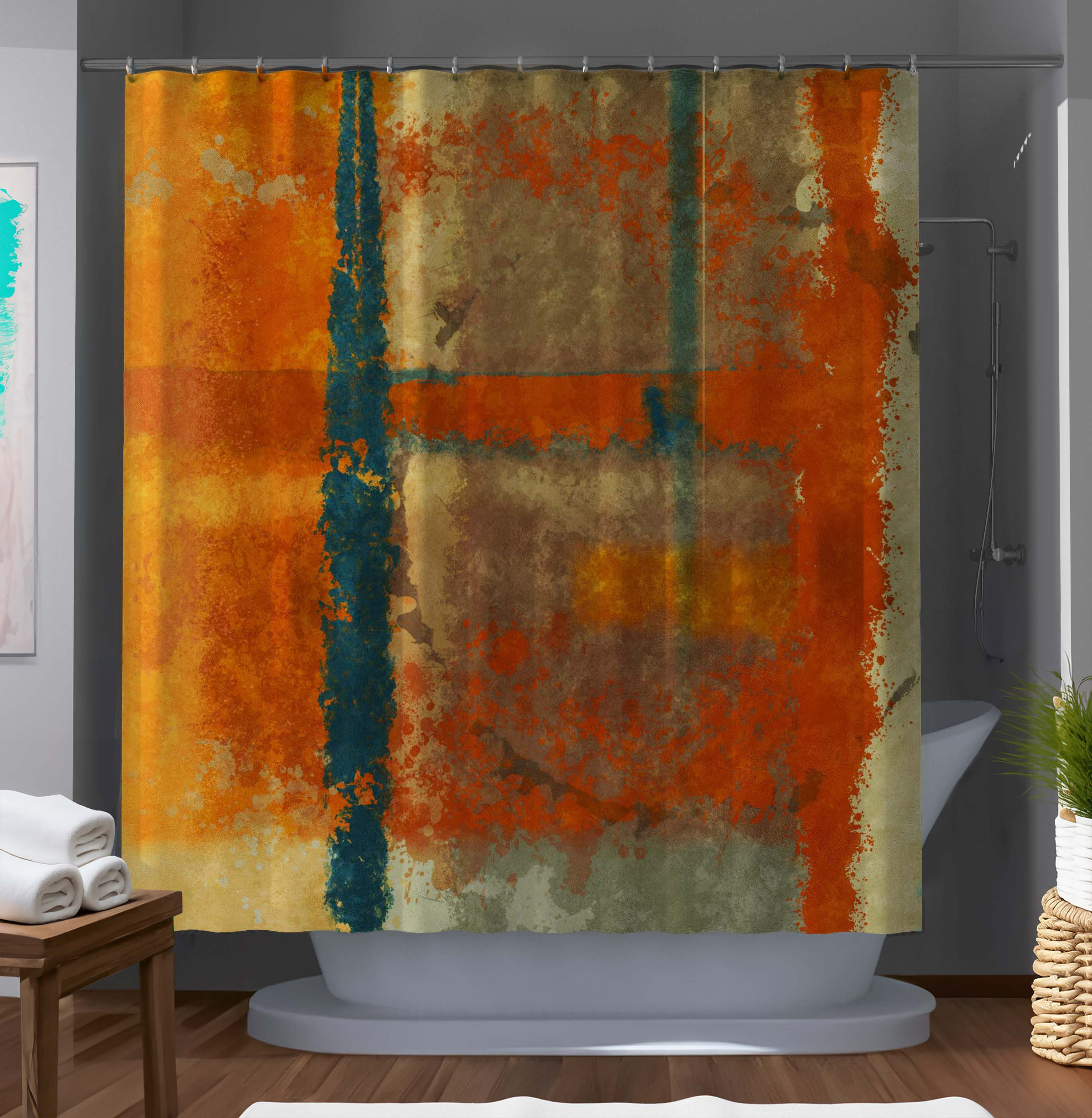 East Urban Home Divis Abstract Shower Curtain | Wayfair