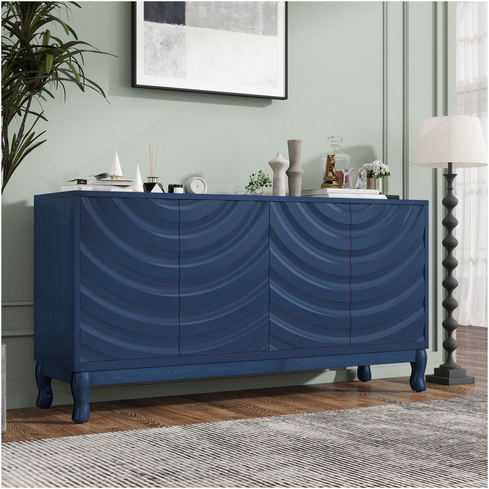 Breakwater Bay Elegant Sideboard Featuring Sophisticated Wavy Pattern ...