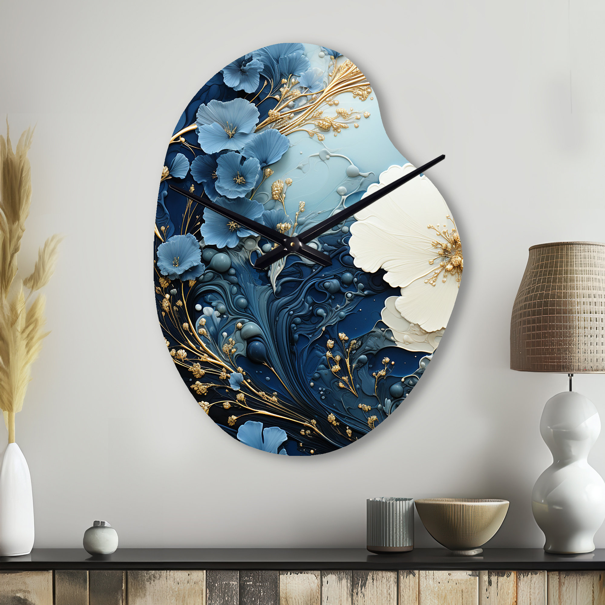 Lark Manor™ Donaldeen - Pear Shape Gold Wall Clock Sculpture | Wayfair