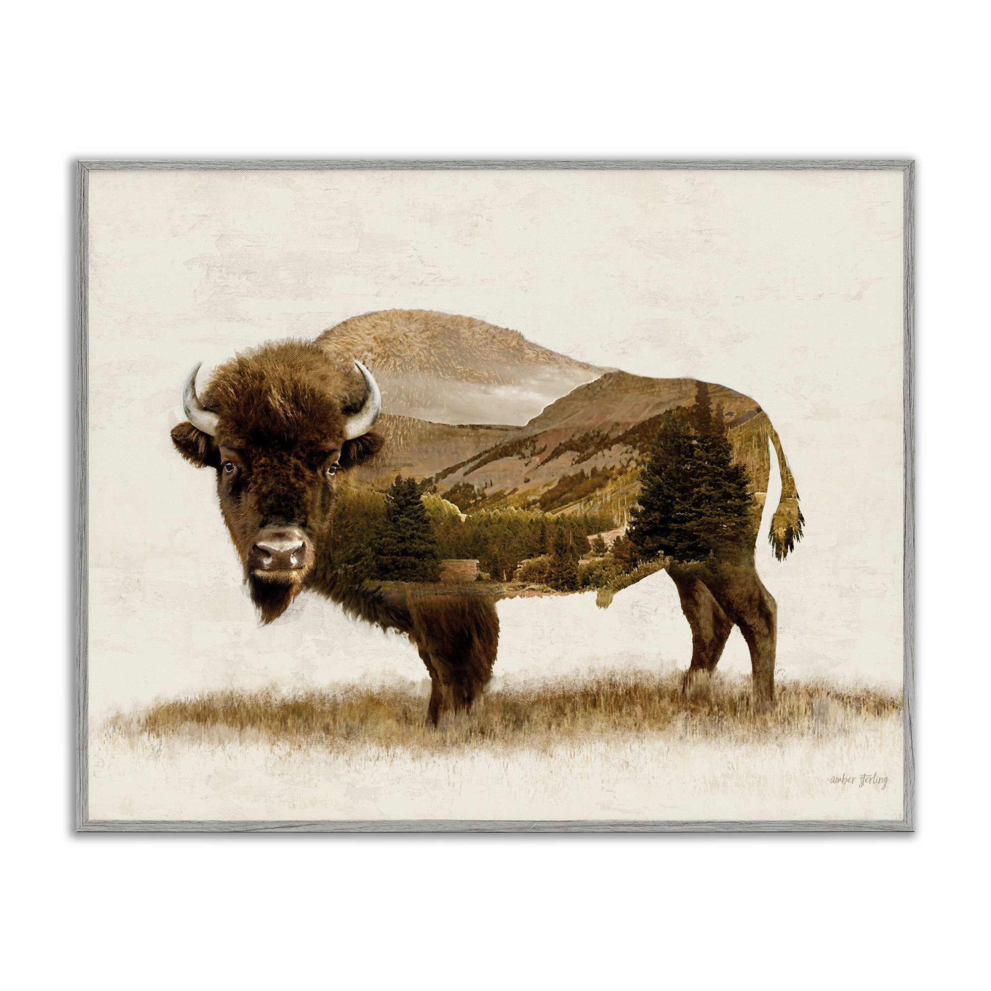 Union Rustic Nature Patterned Bison Giclee Art by Amber Sterling | Wayfair