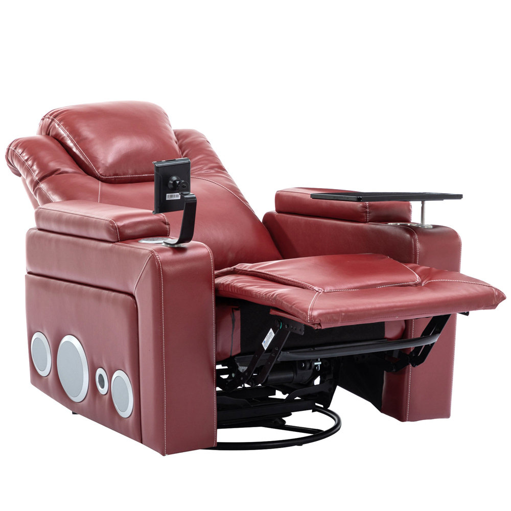 Hokku Designs 270 Degree Swivel PU Leather Power Recliner Individual ...