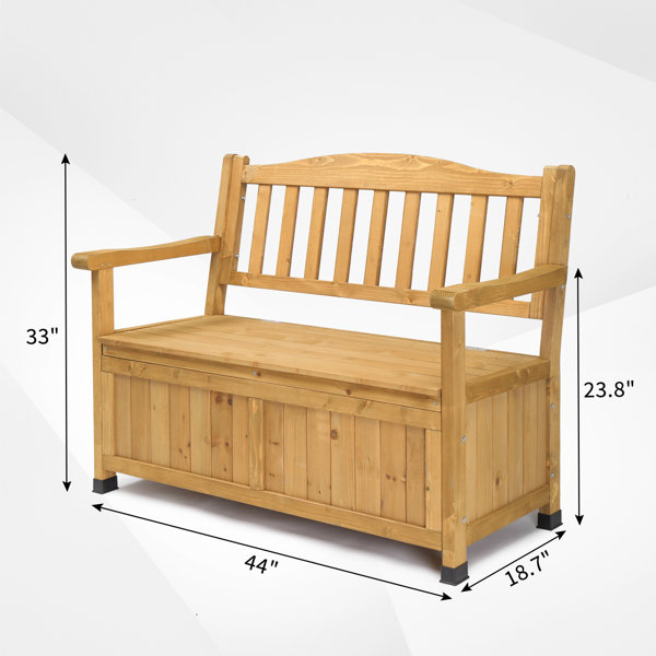 Winado Yellow Wood Outdoor Storage Bench & Reviews | Wayfair