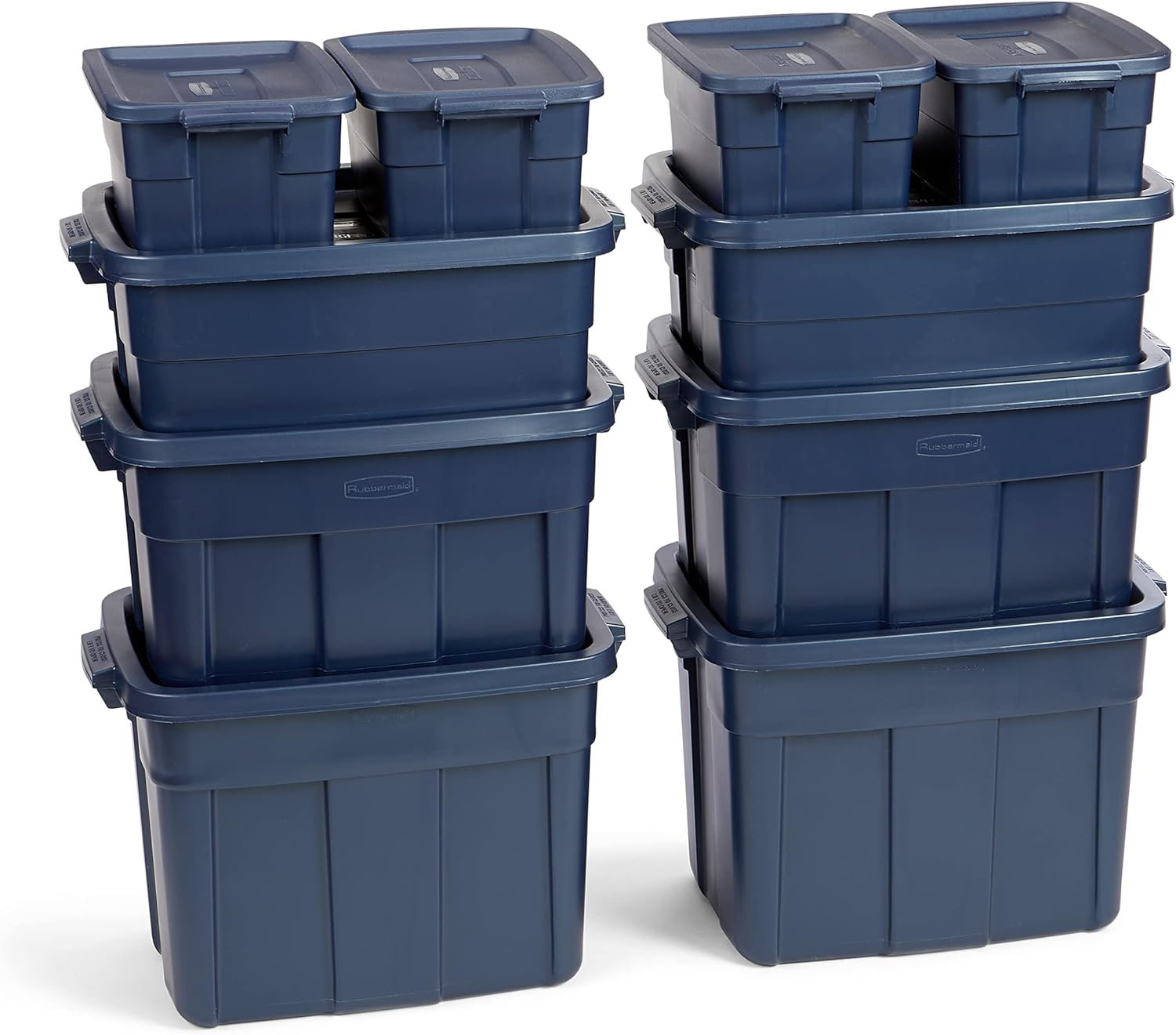 Rubbermaid Roughneck Variety Pack Storage Bins with Lids, 10-Pack Dark ...