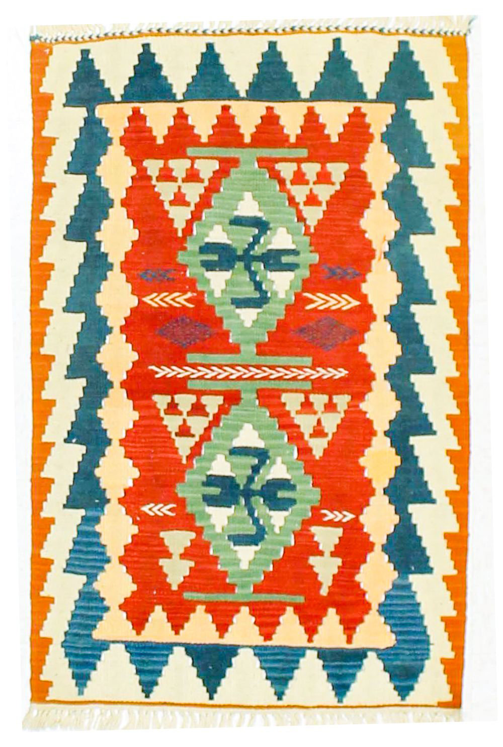 Home and Rugs 3x4 Red and Blue Turkish Tribal Rug | Wayfair