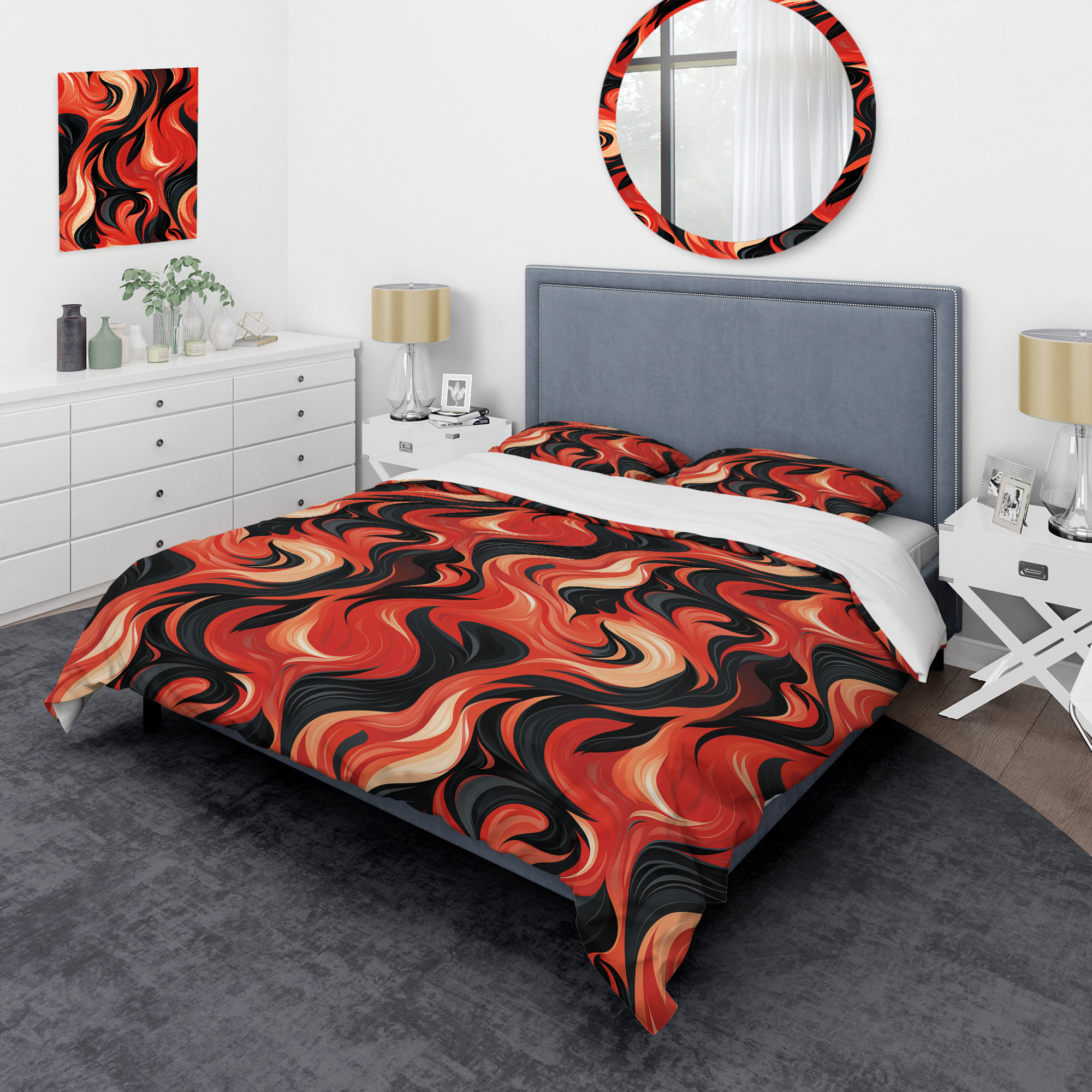 Design Art Popart Bold Brush Frenzy III - Abstract Duvet Cover Set ...