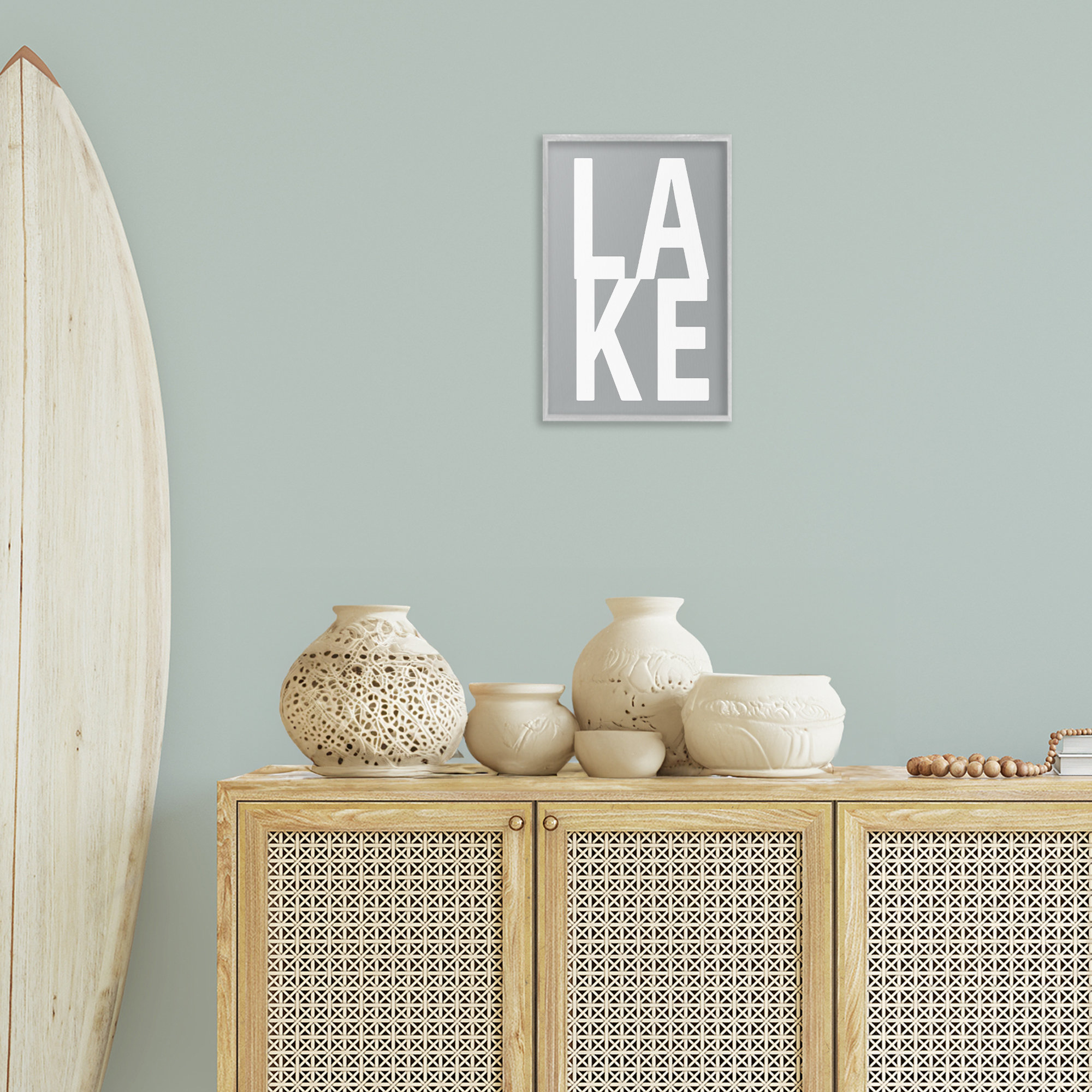 Ebern Designs Lake Word on Grey Giclee Art by Jamie MacDowell | Wayfair
