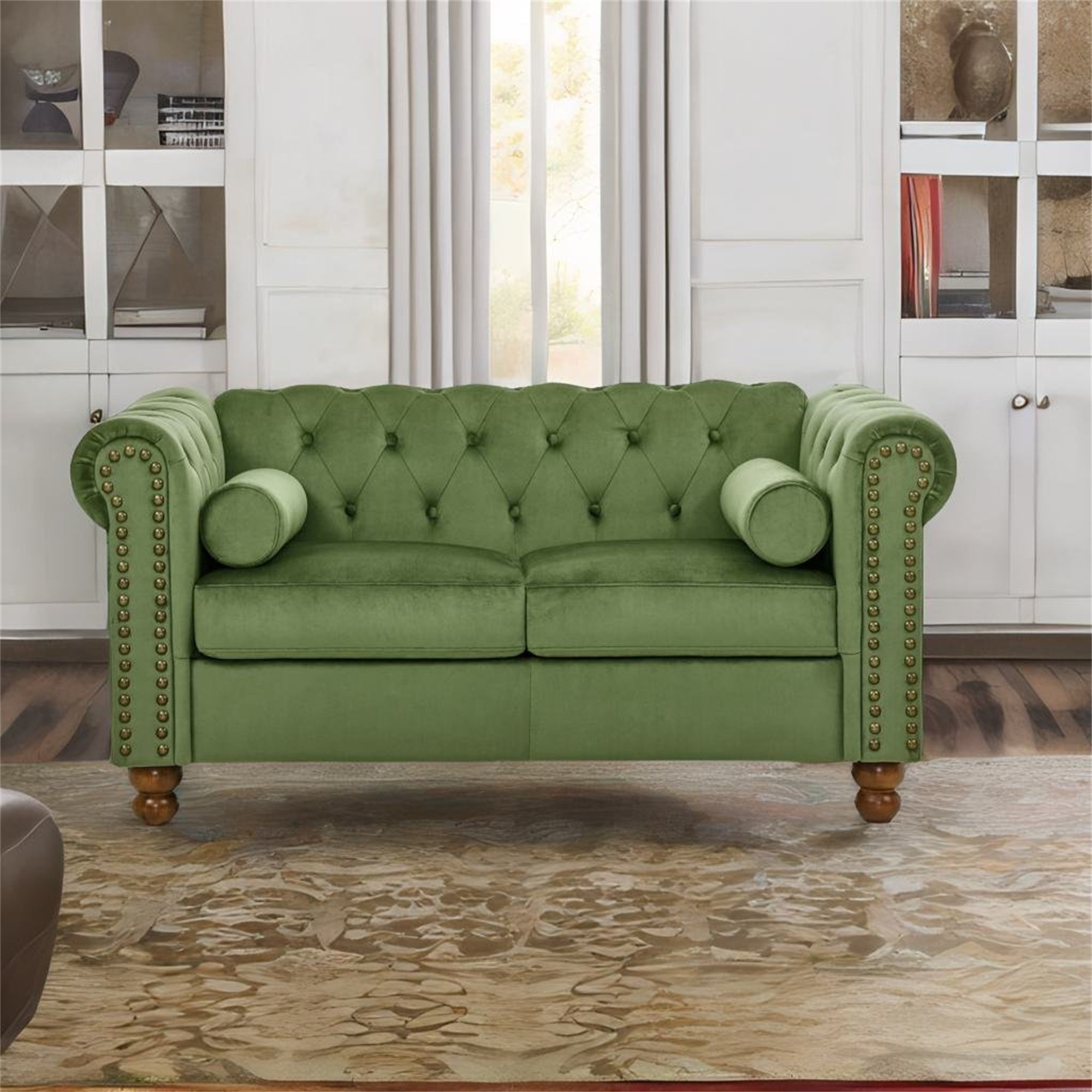 Alcott Hill® Cozetta 58'' Velvet Rolled Arms Loveseat | Wayfair