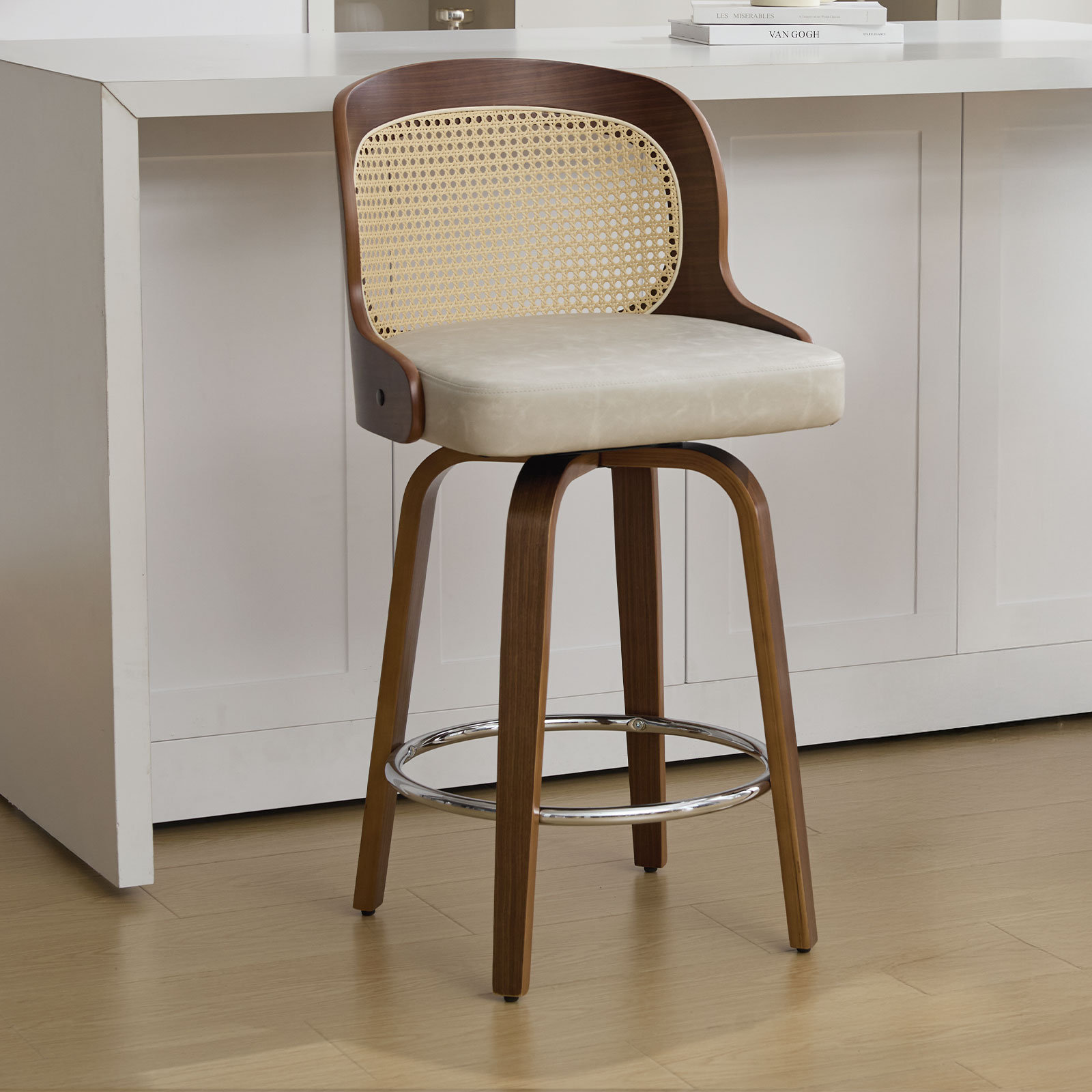 Bayou Breeze 26" Upholstered Cane Back Counter & Bar Stool | Wayfair