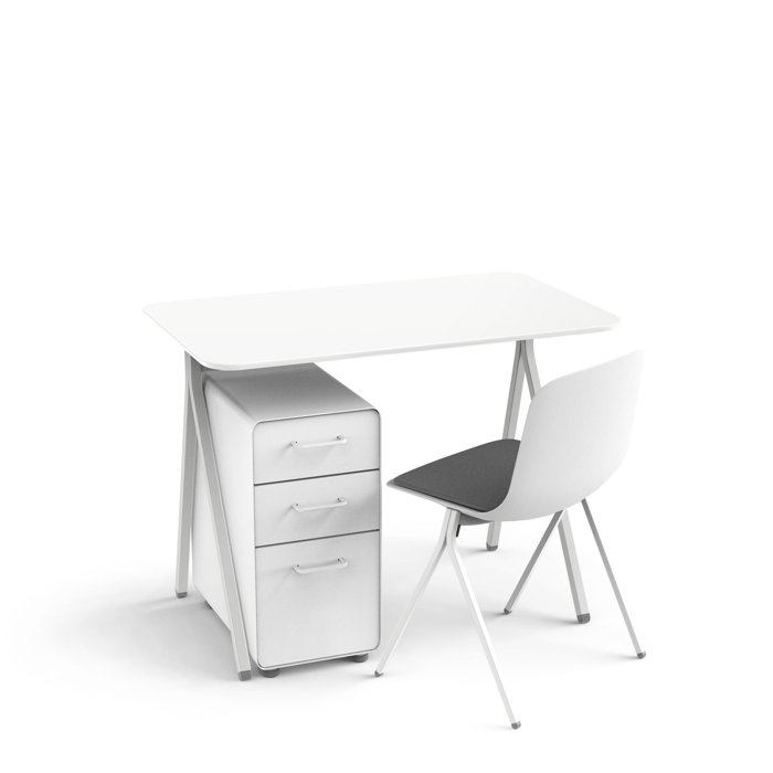 Poppin Key Metal Base Writing Desk & Reviews | Wayfair
